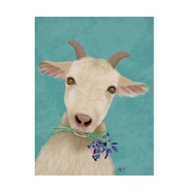 Fab Funky 'Funny Farm Goat 2' Canvas Art - Walmart.com
