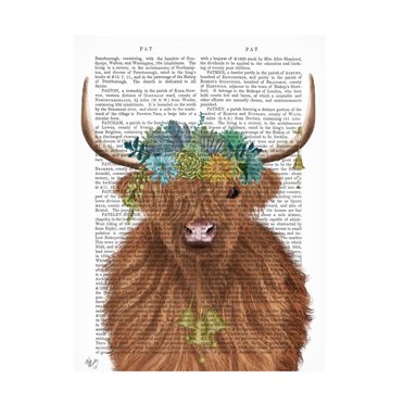 Fab Funky 'Cow Bohemian 1' Canvas Art - Walmart.com
