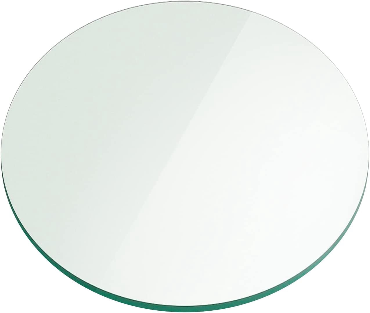 Fab Glass and Mirror Round Glass Table Top, 24 Inch, Clear 24 INCH 1/2 ...