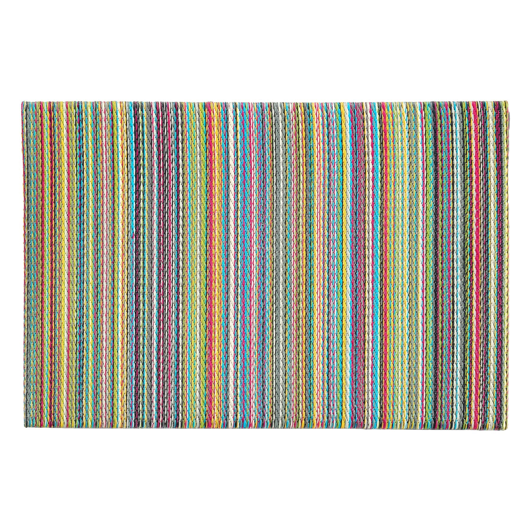 Fab Habitat Striped Non Slip Doormat - Durable, Thin - Recycled Plastic ...