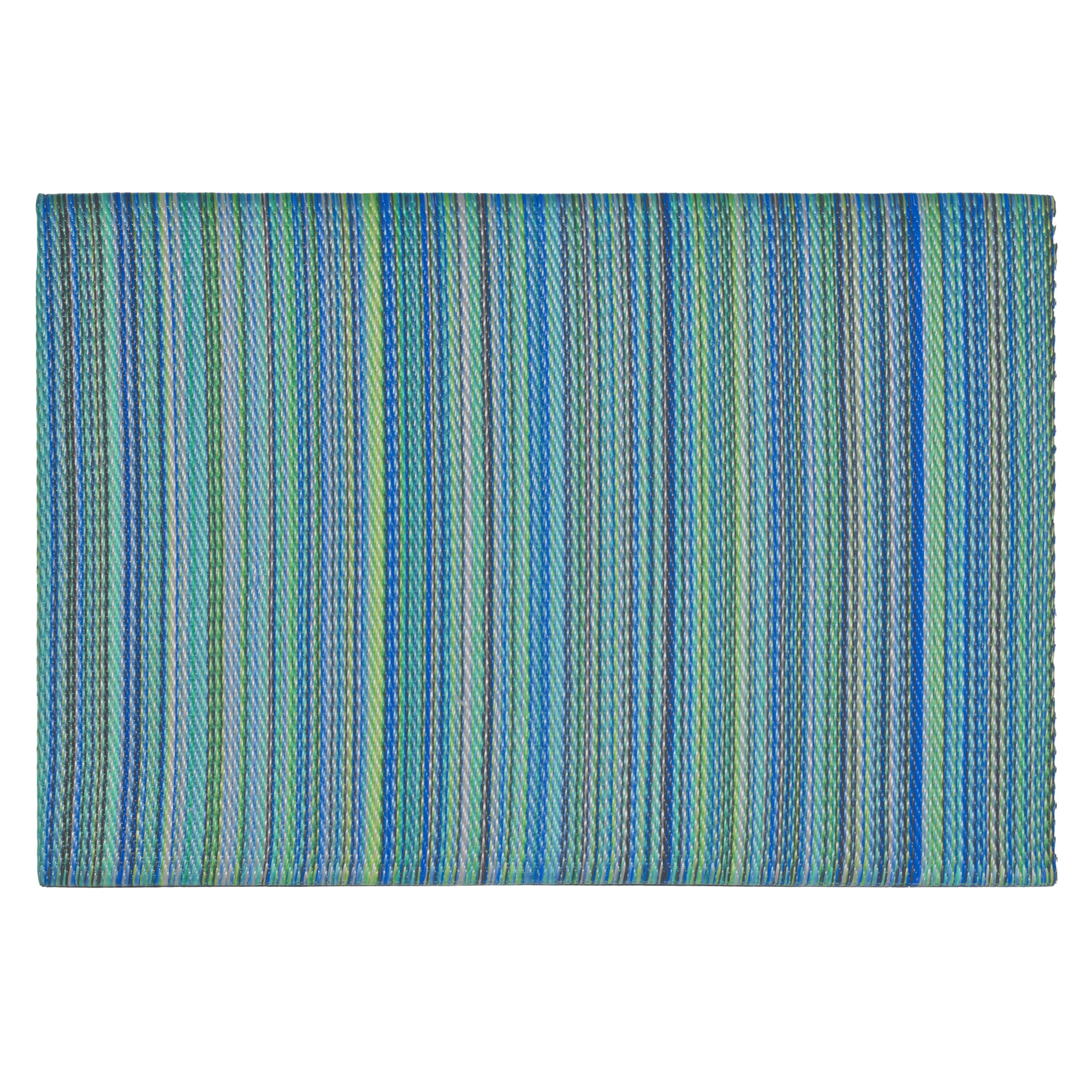 Fab Habitat Striped Non Slip Doormat - Durable, Thin - Recycled Plastic ...