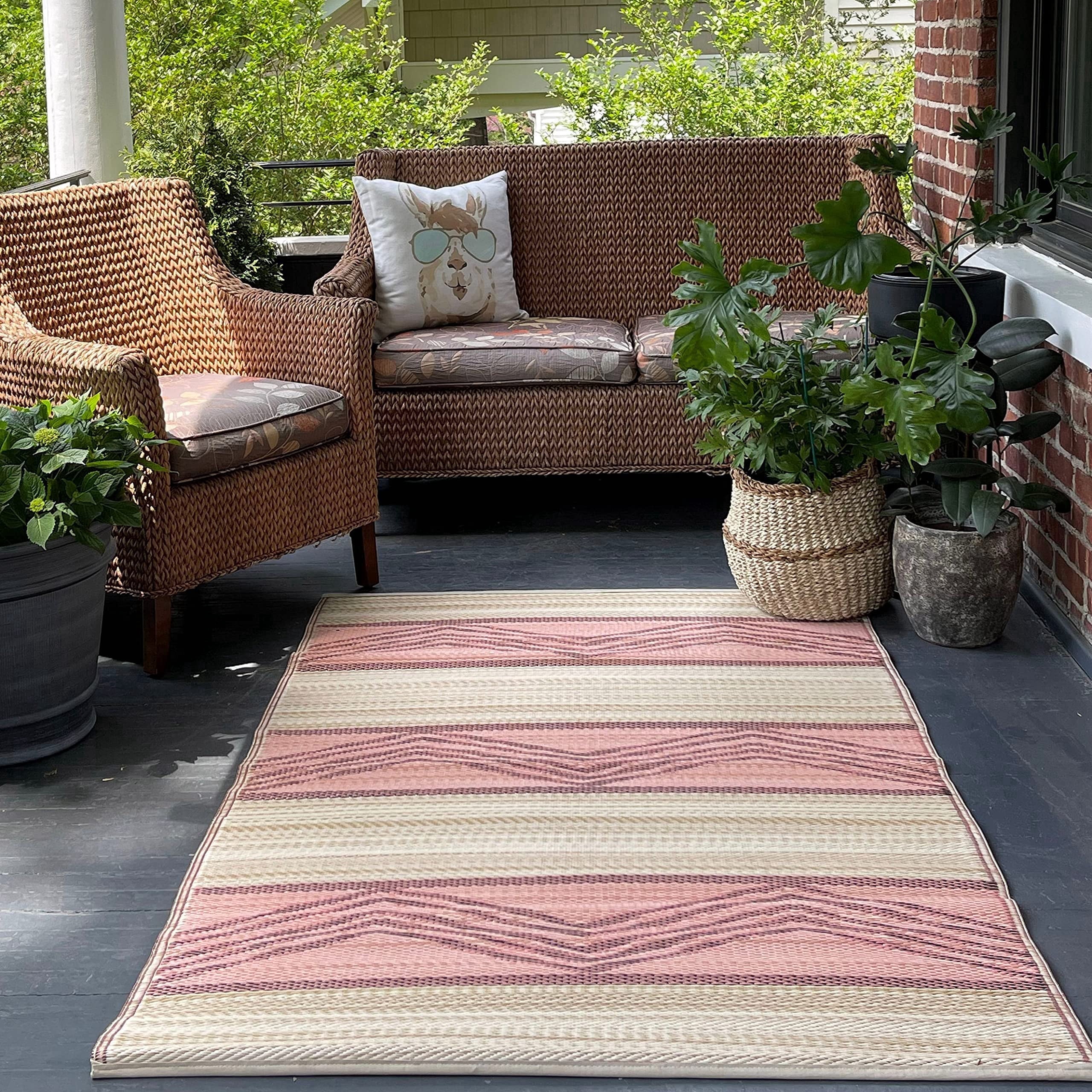 Fab Habitat Outdoor Rug - Waterproof, Fade Resistant, Crease-Free ...