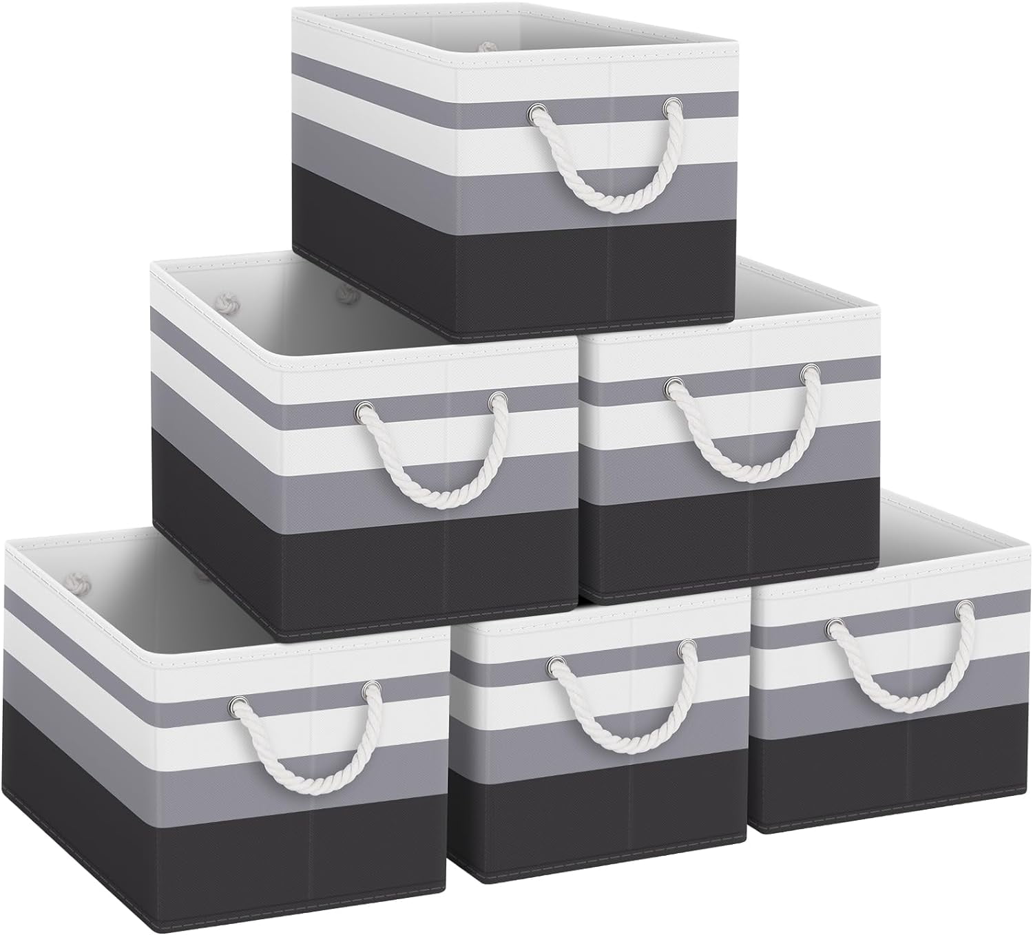 Fab totes Storage Bins [6-Pack], Foldable Storage Baskets for ...