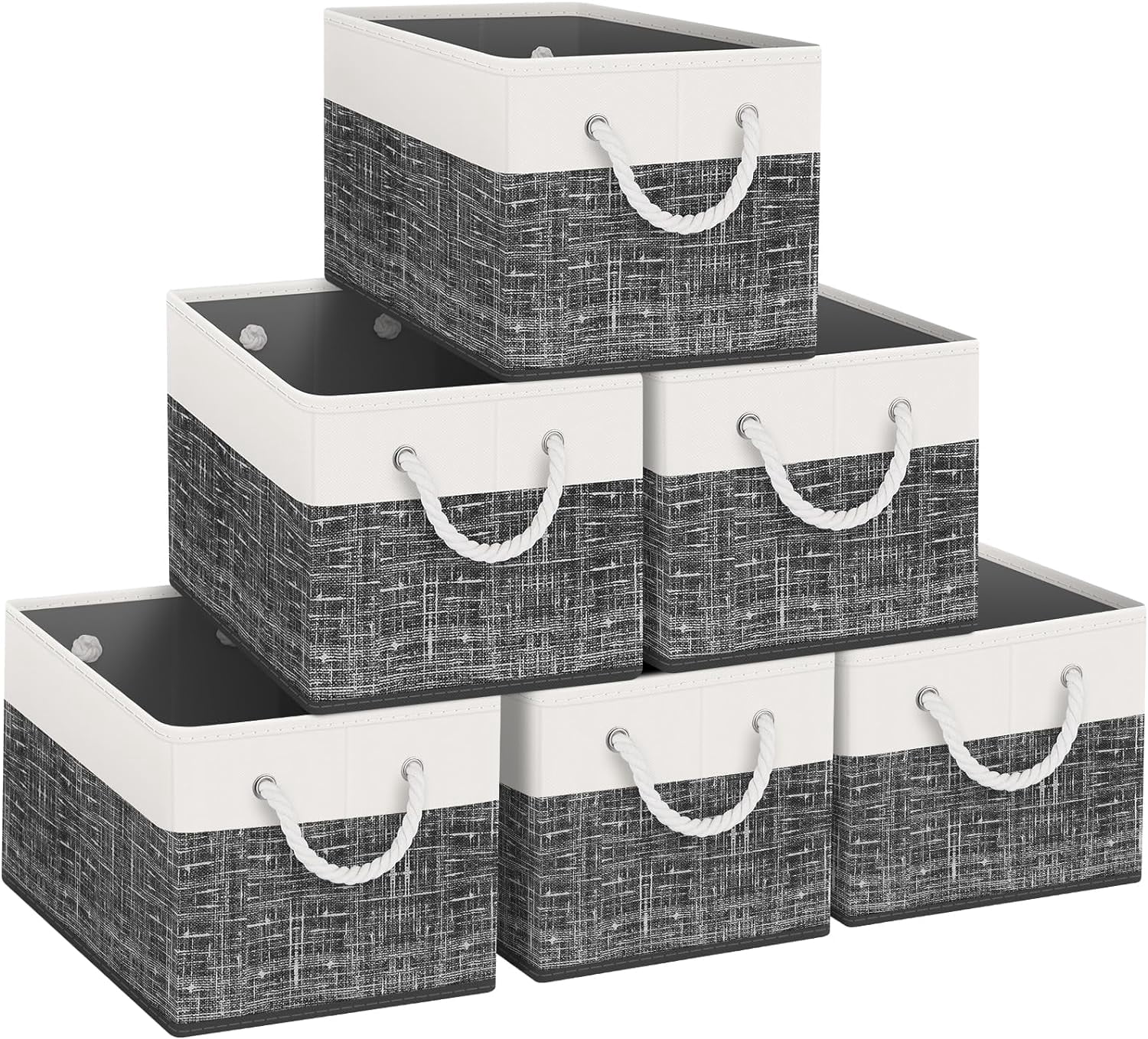 Fab totes Storage Bins [6-Pack], Foldable Storage Baskets for ...