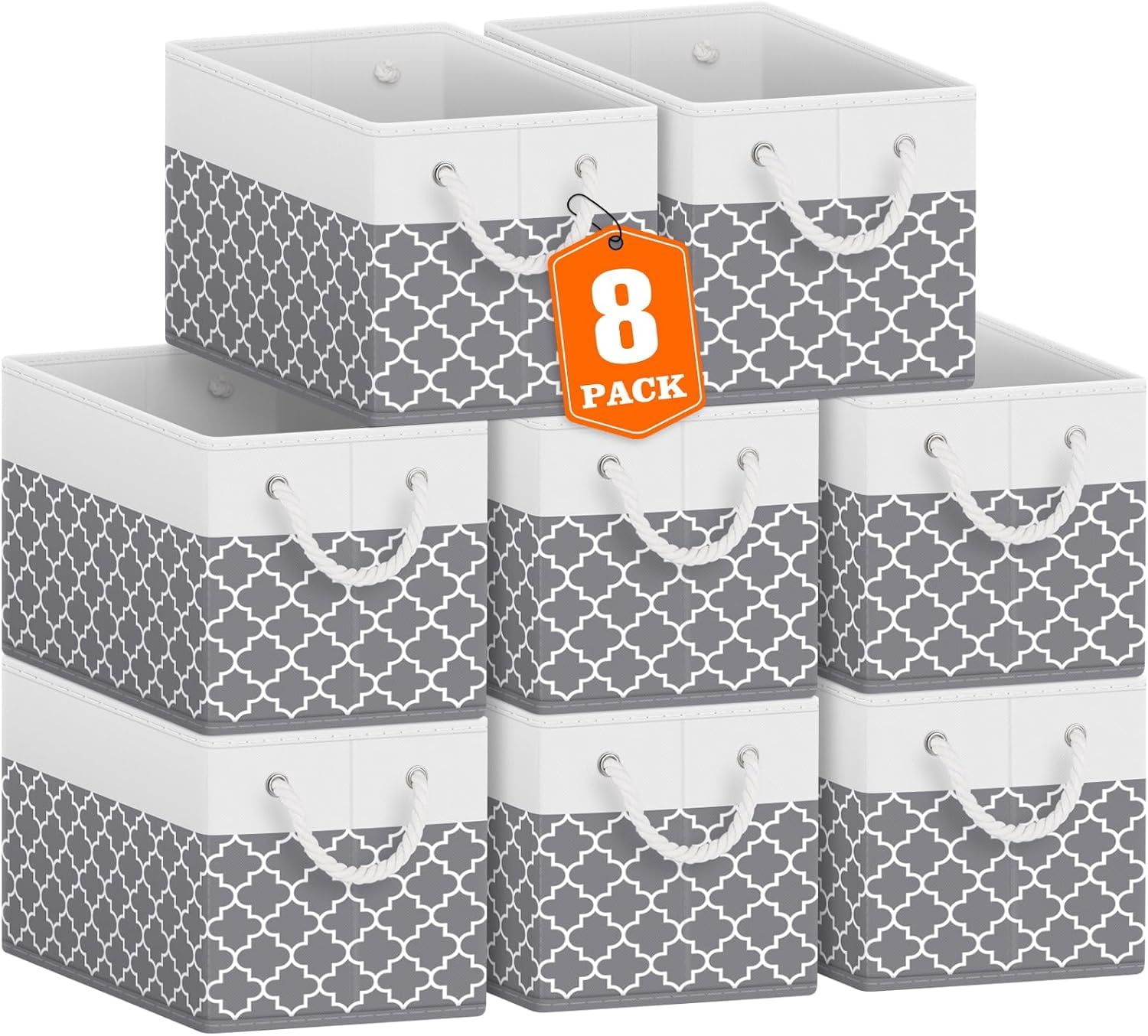Fab totes Storage Bins [8-Pack], Foldable Storage Baskets for ...
