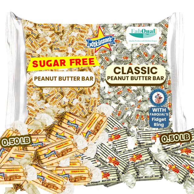 FabQual's 1LB Mixed Combo - Atkinson Peanut Butter Bars 0.5LB + Sugar ...