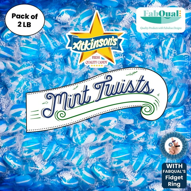 FabQual's Bundle: 2LB Atkinson Candy Blue & White Mint Candy Twists ...