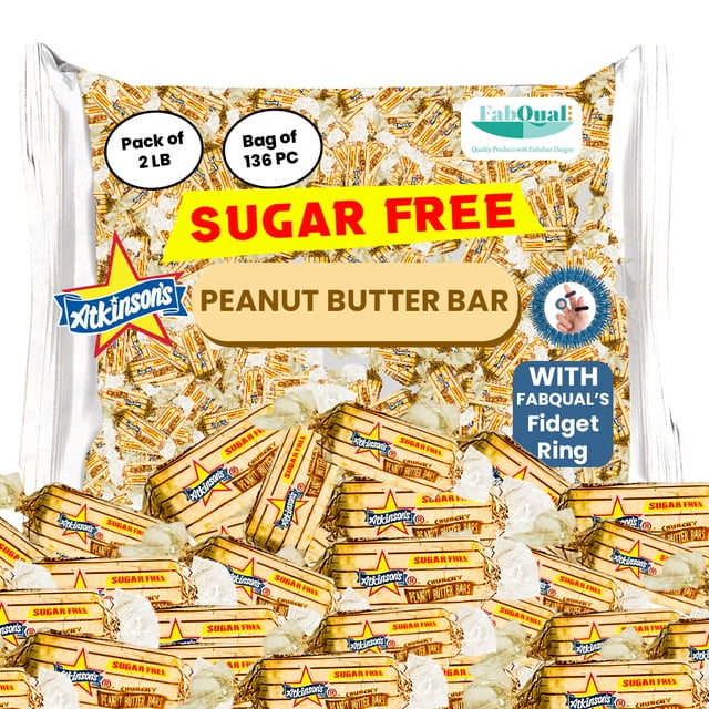 FabQual's Bundle - 2lb Atkinsons Sugar-Free Peanut Butter Bars: Bulk ...