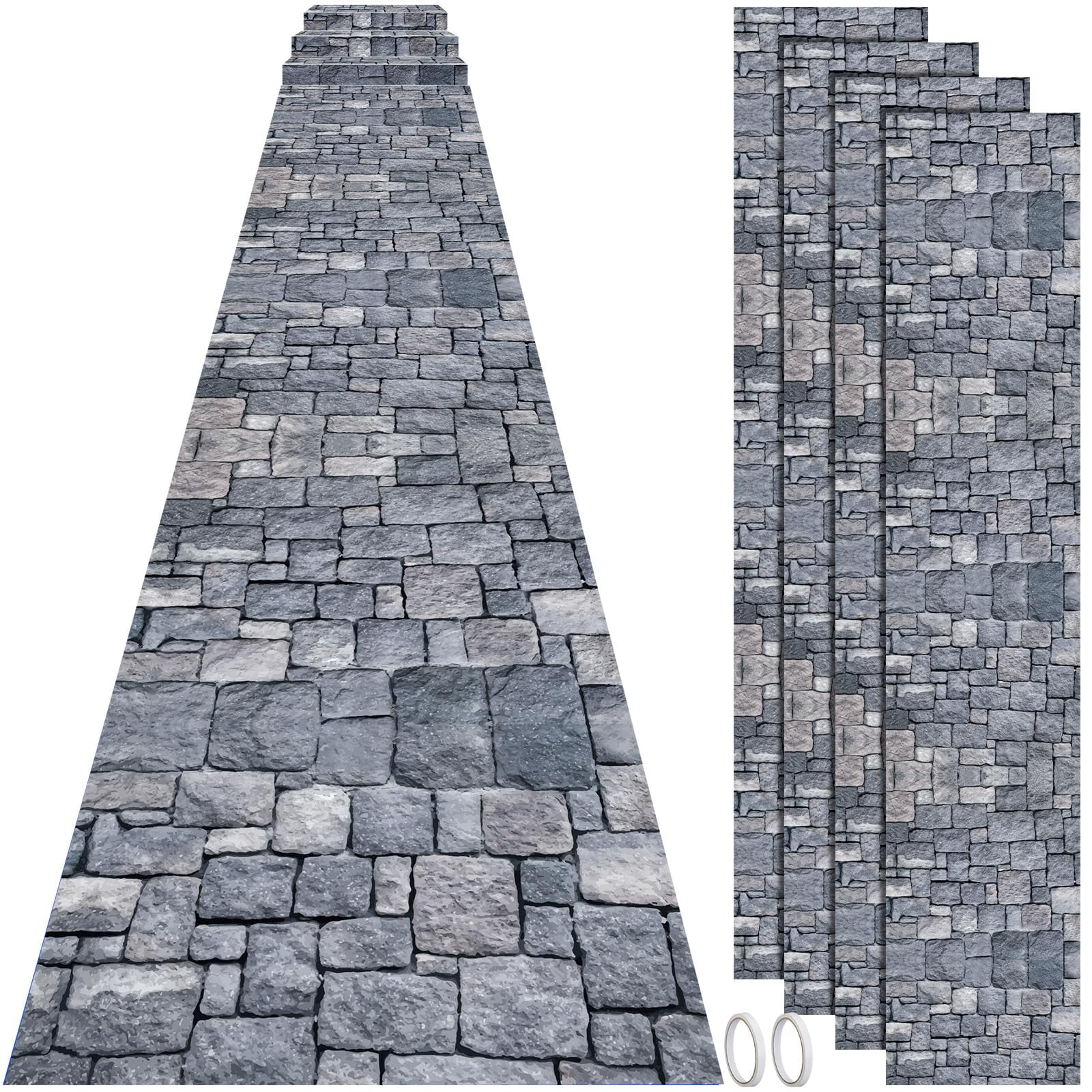 Fabbay 4 PackTRDN 10ft Cobblestone Aisle Runners Medieval Party ...