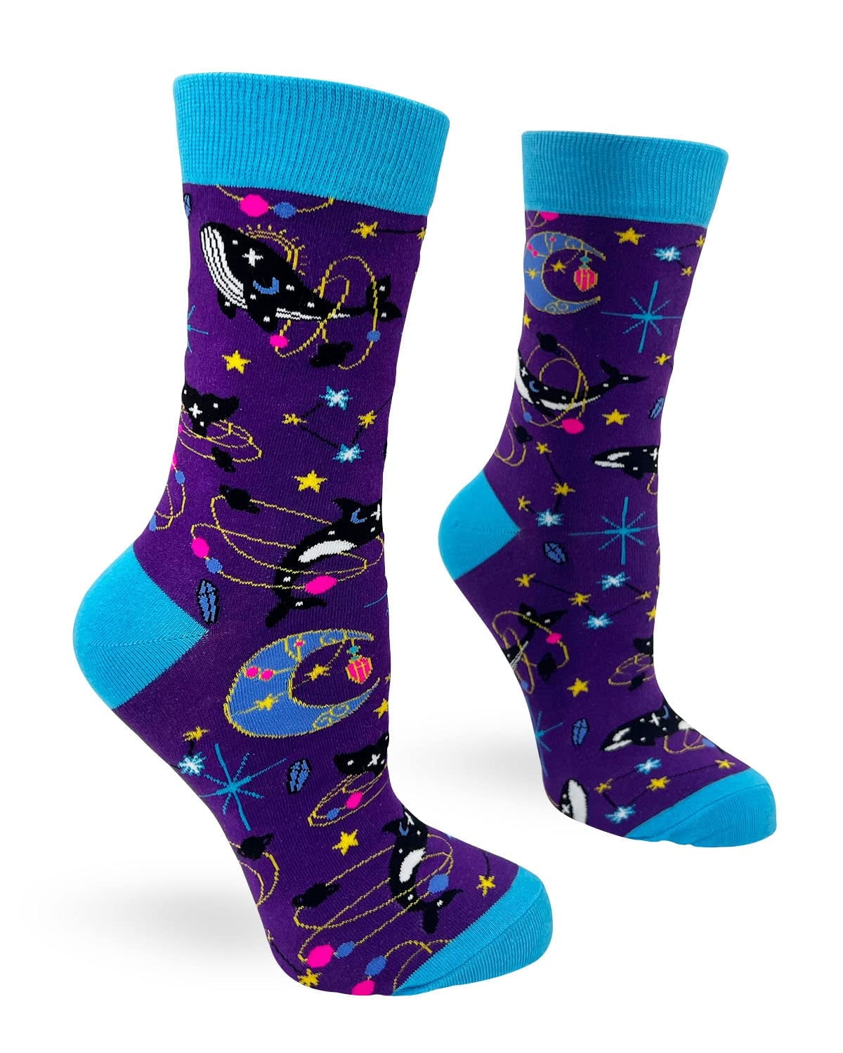 Fabdaz Celestial Space Whales Novelty Crew Socks for Women - Walmart.com