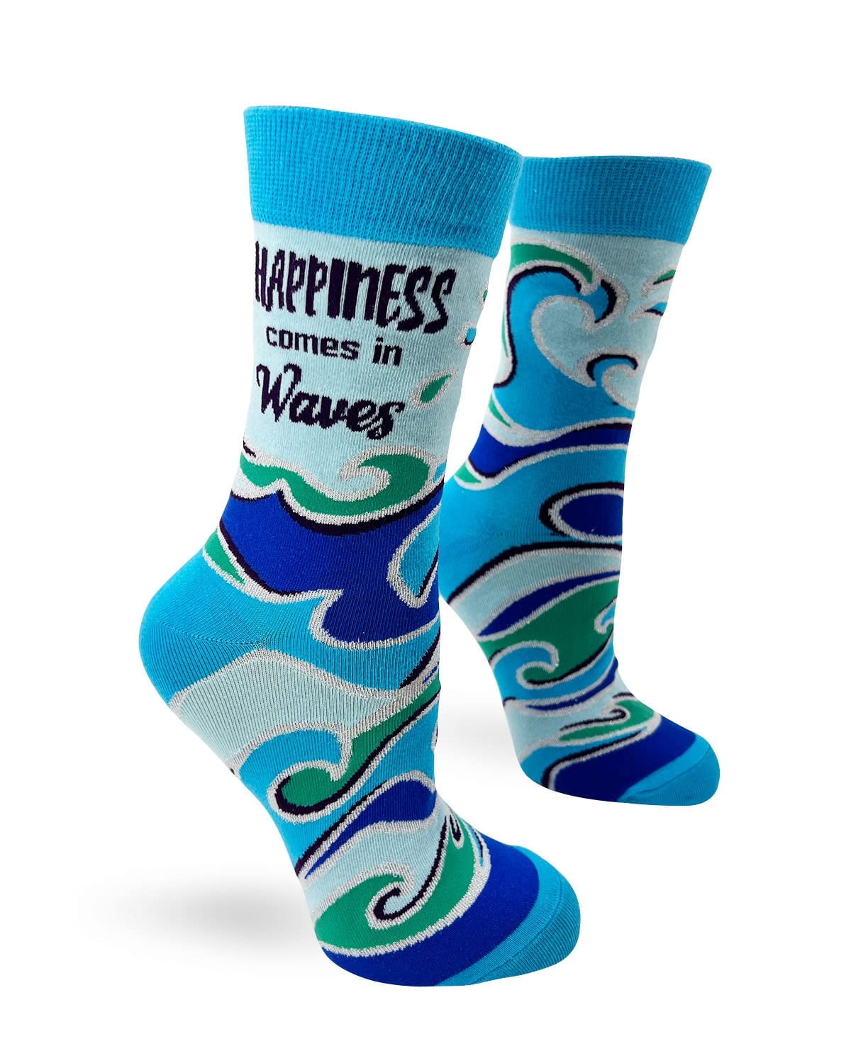 Fabdaz Happiness Comes in Waves Inspirational Saying Women's Novelty ...