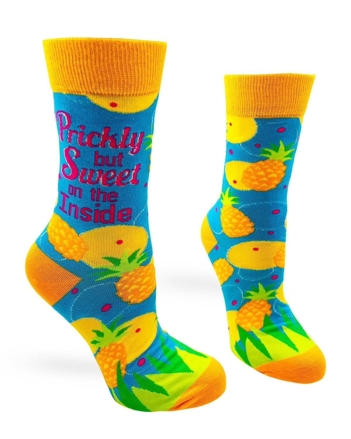 Fabdaz Prickly, But Sweet On The Inside Women's Pineapple Crew Socks ...