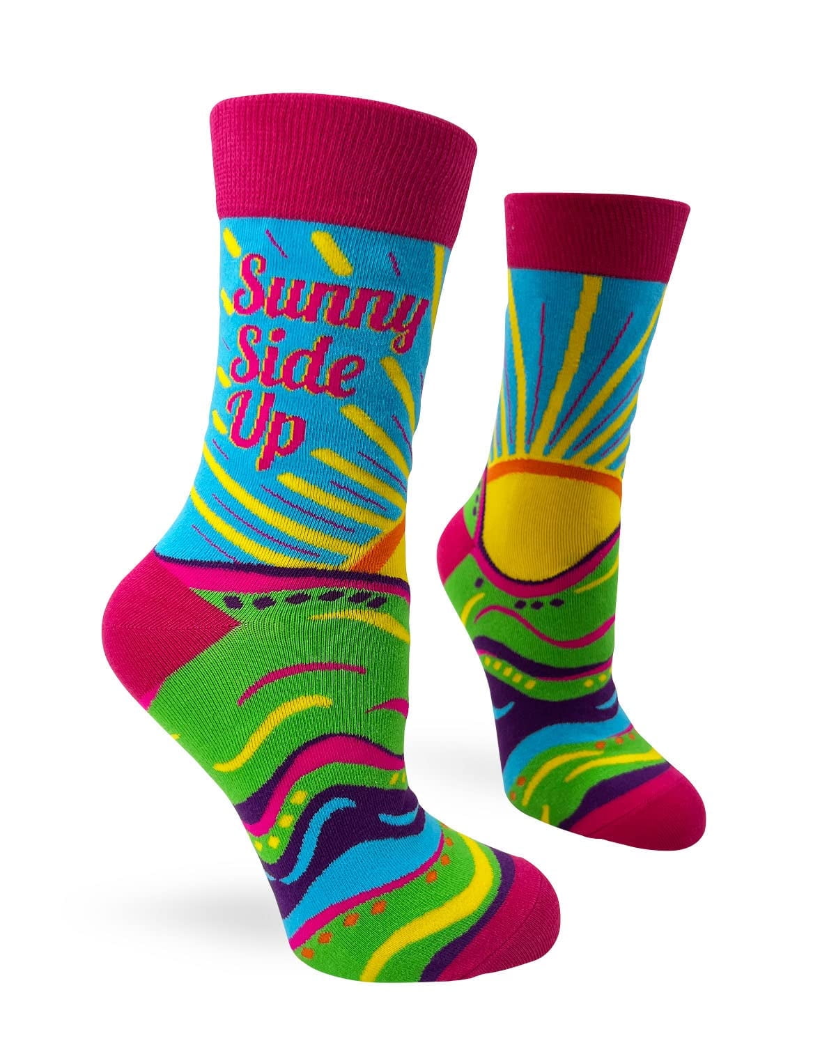 Fabdaz Sunny Side Up Women's Positive Message Socks with Suns - Walmart.com