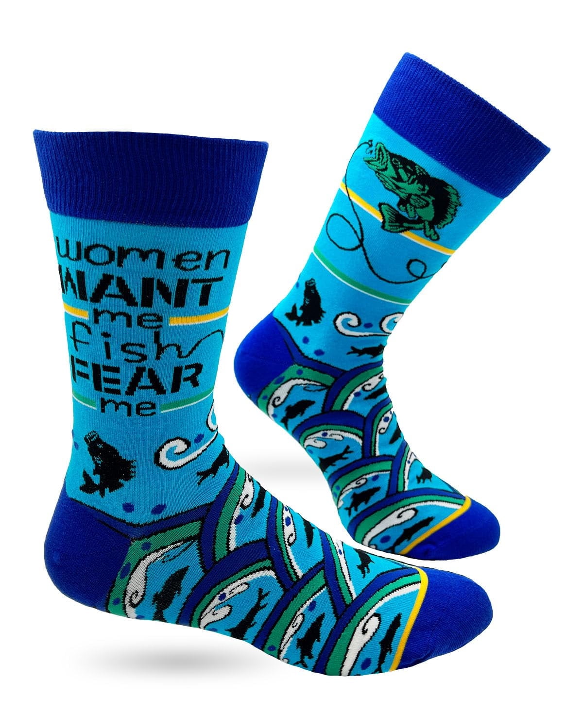 Fabdaz Women Want Me Fish Fear Me Funny Fishing Socks for Men - Walmart.com