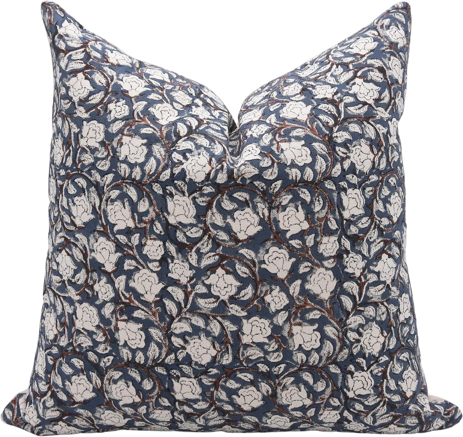 Fabdivine Block Print Decorative Throw Pillow Cover, 22x22 inch, Duck ...