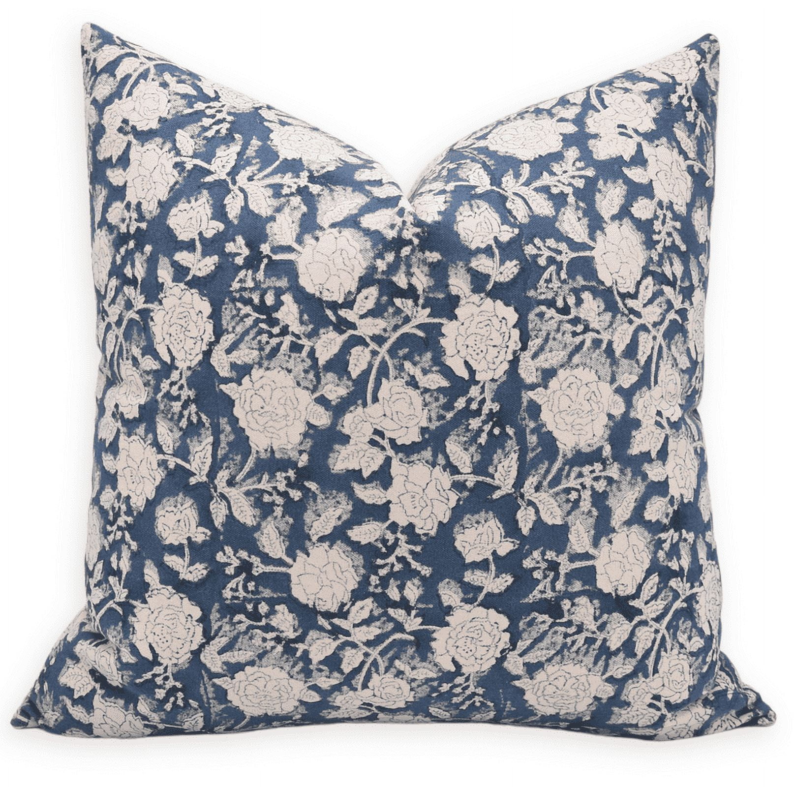 Fabdivine Block Print Throw Pillow Cover, 14x14 Inch Duck Canavs ...