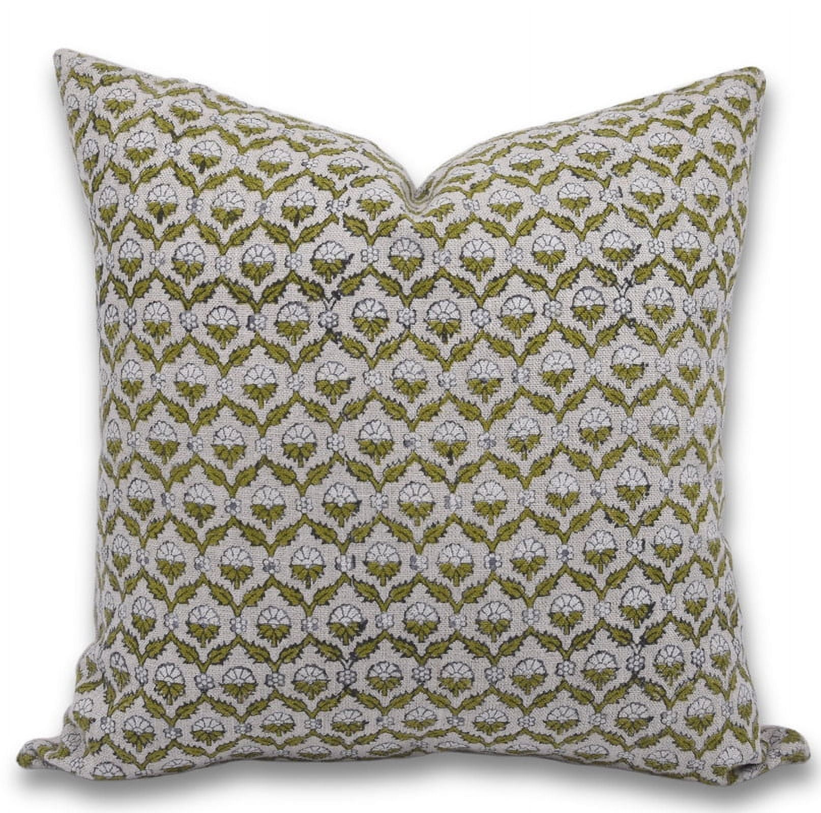 Fabdivine Block Print Throw Pillow Cover, 14x14 Inch Thick Thick Linen ...