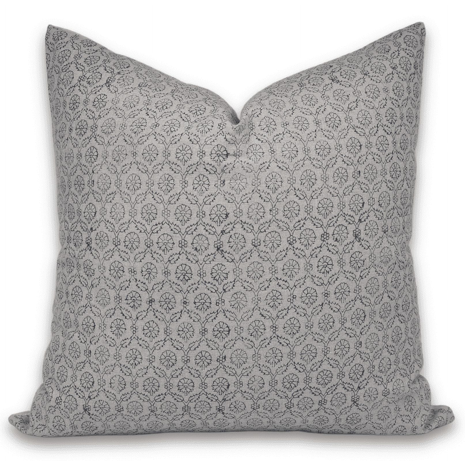 Fabdivine Block Print Throw Pillow Cover, 14x20 Inch Pure Linen ...
