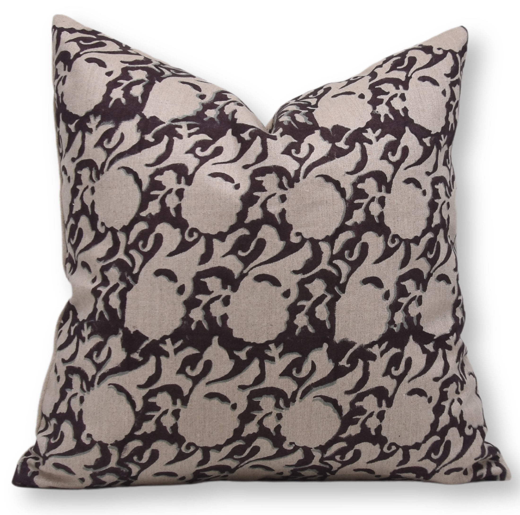 Fabdivine Block Print Throw Pillow Cover, 14x36 Inch Pure Linen ...