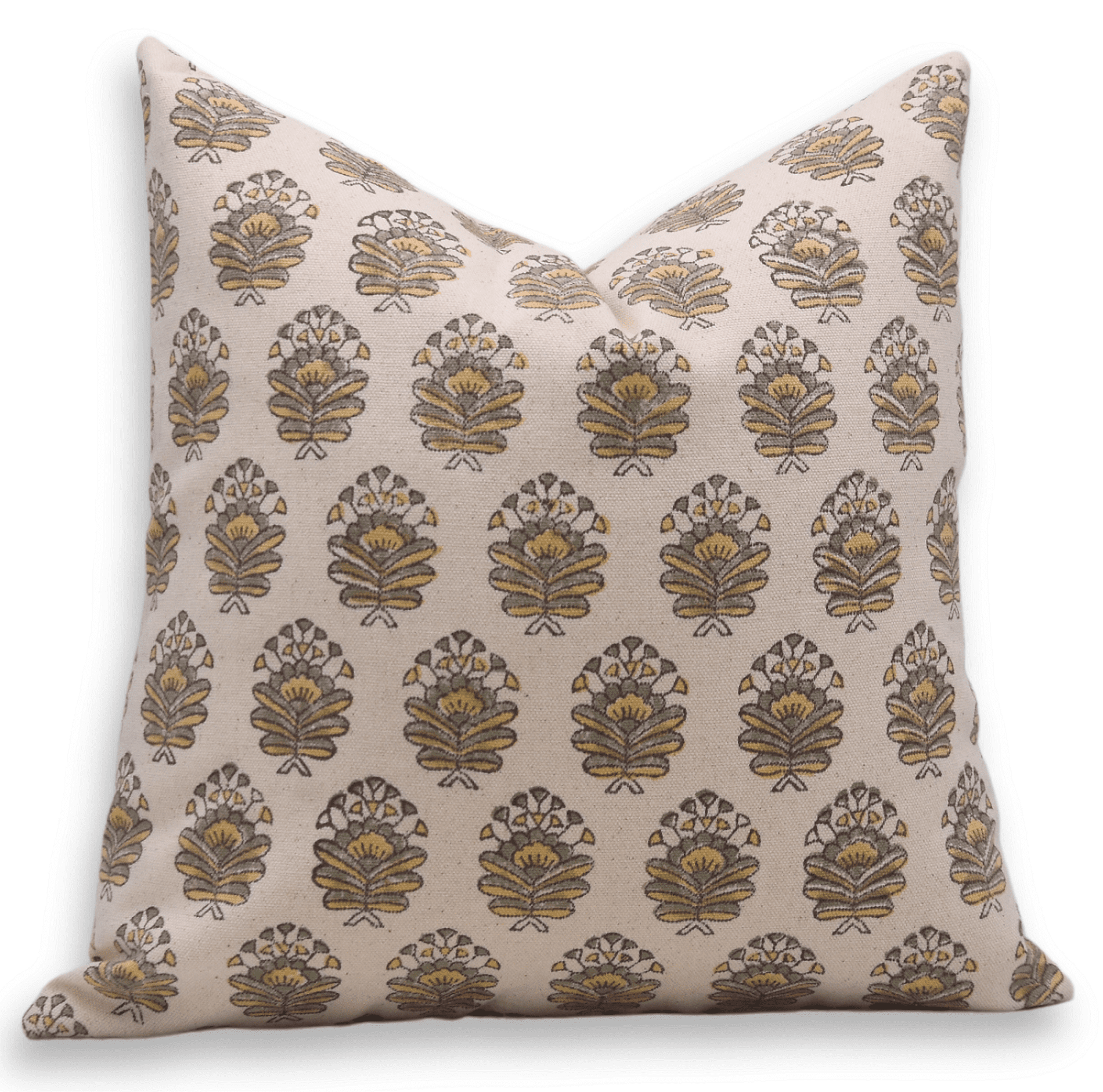 Fabdivine Block Print Throw Pillow Cover, 16x16 Inch Duck Canvas ...