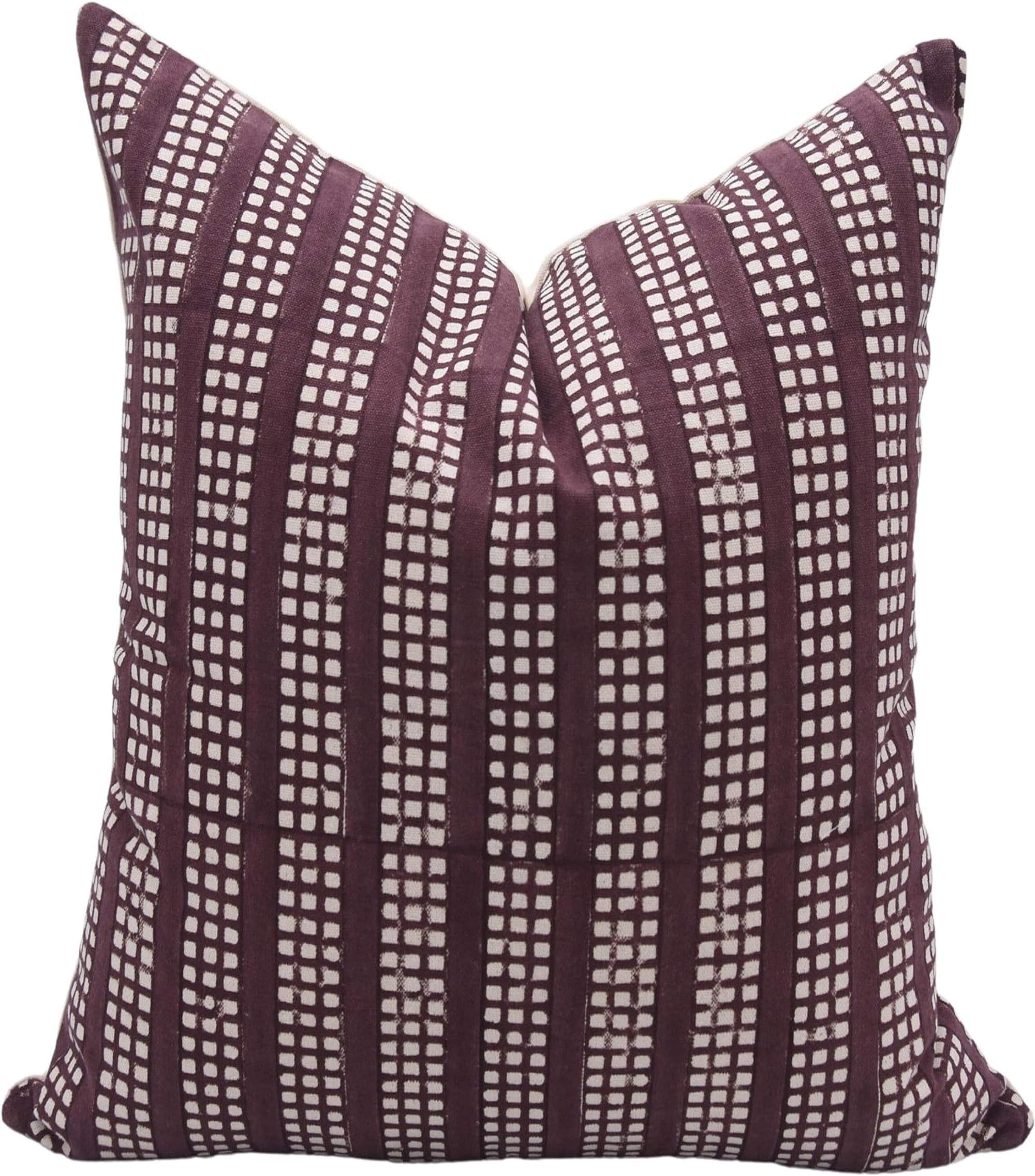 Fabdivine Block Print Duck Canvas Handmade Cushion Cover with Floral ...