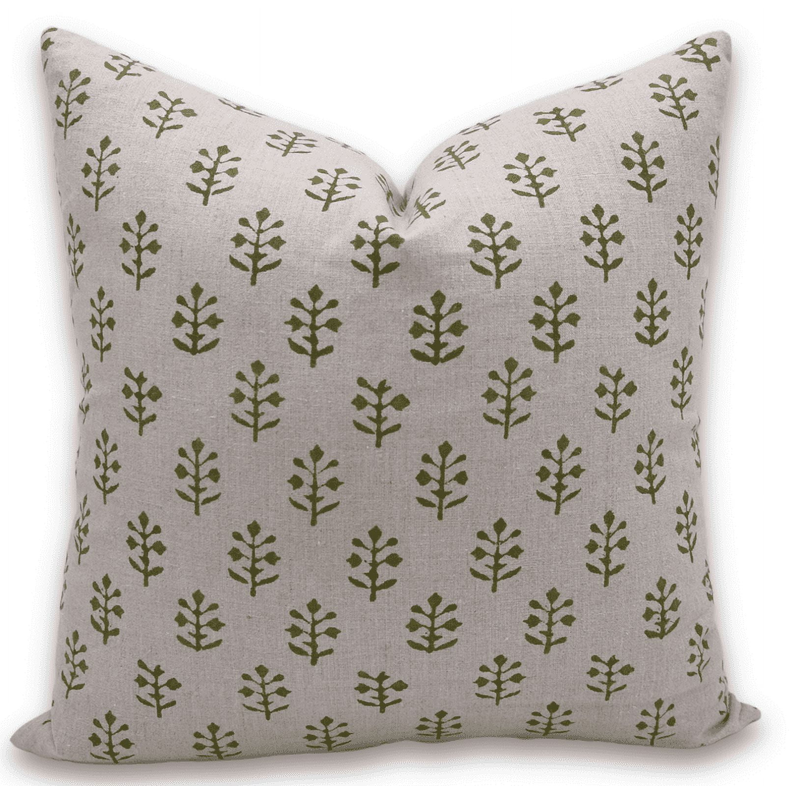 Fabdivine Block Print Throw Pillow Cover, 18x18 Inch Pure Linen Outdoor ...