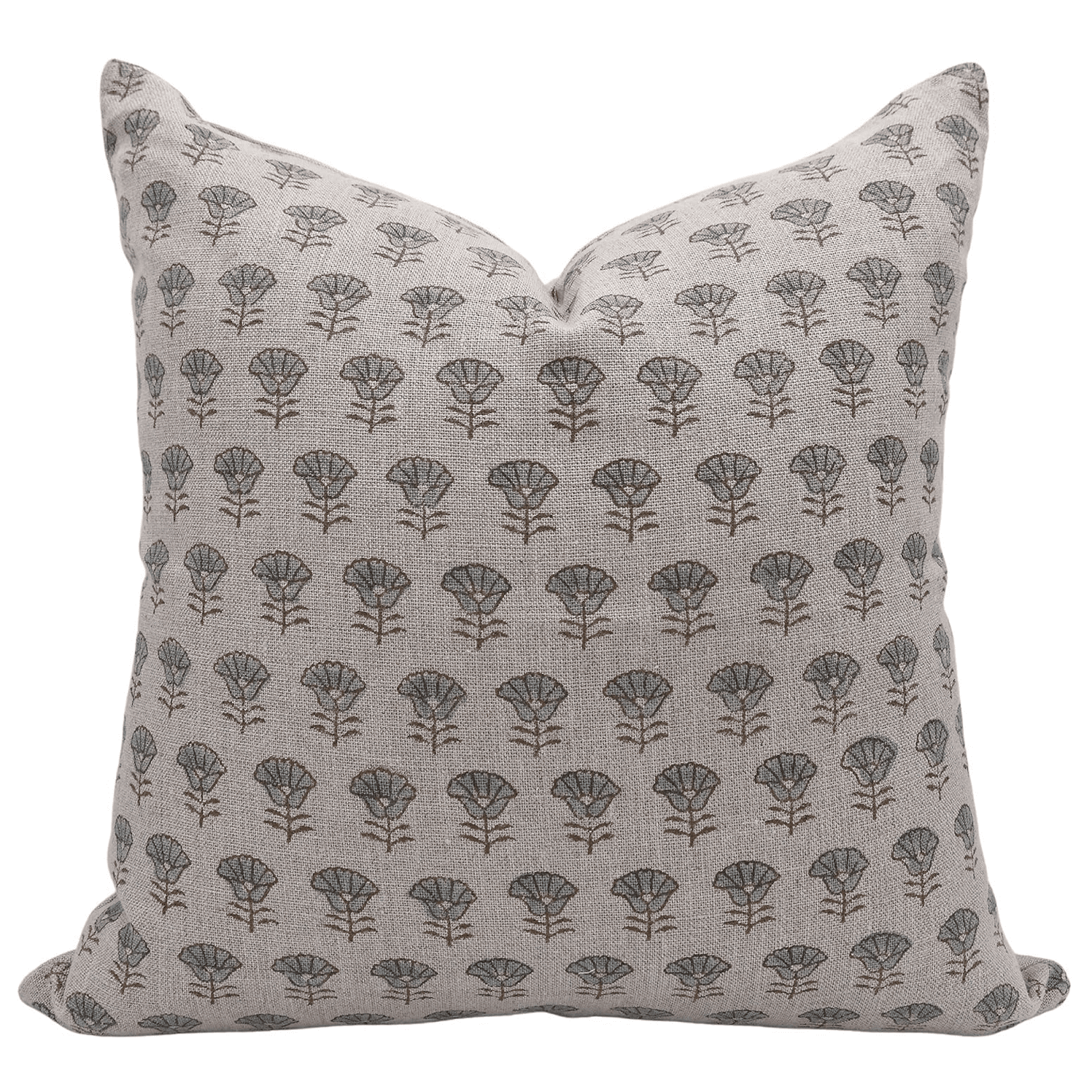Fabdivine Block Print Throw Pillow Cover, 20x20 Inch Thick Linen ...