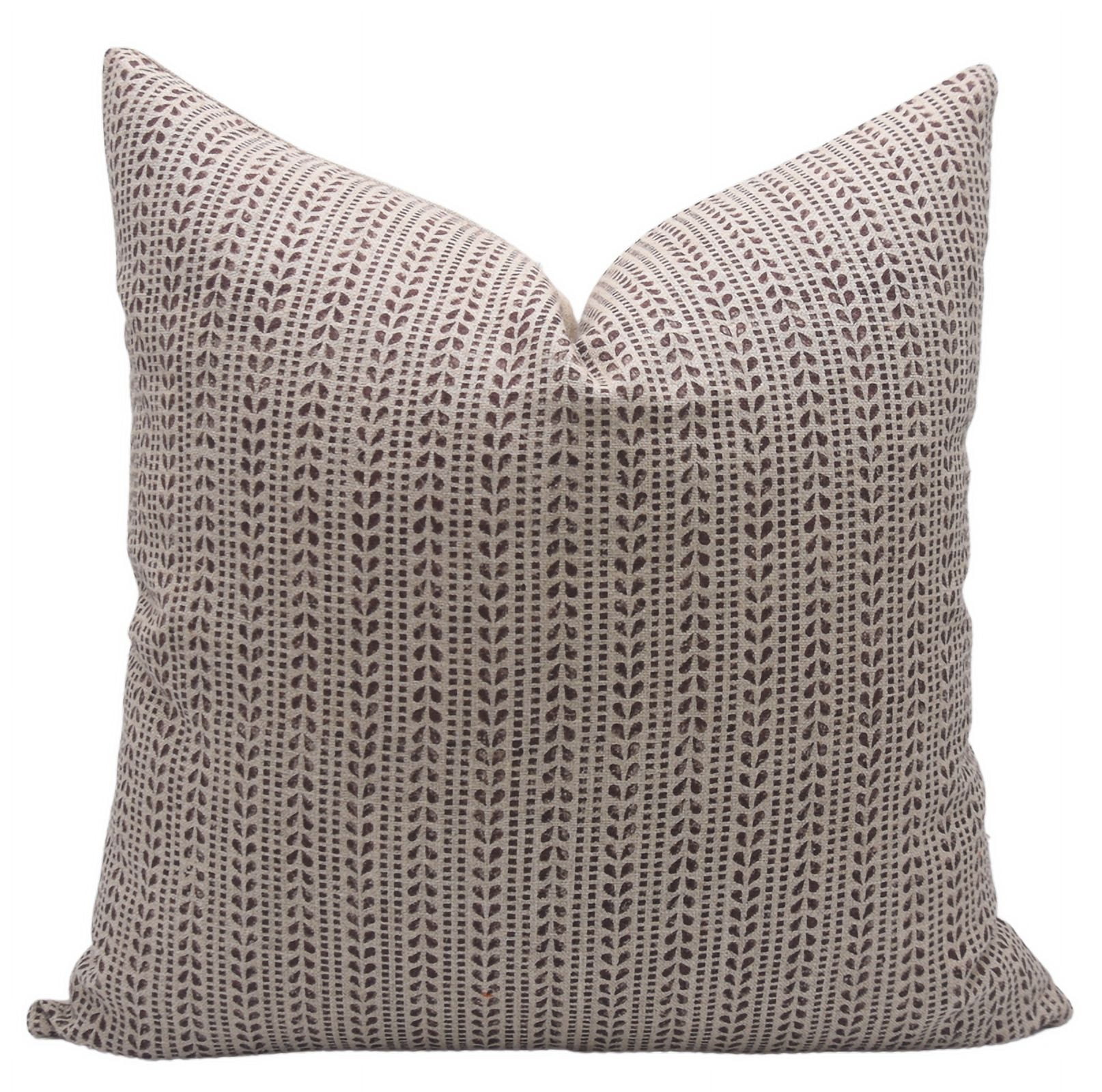 Fabdivine Block Print Throw Pillow Cover, 22x22 Inch Thick Linen ...