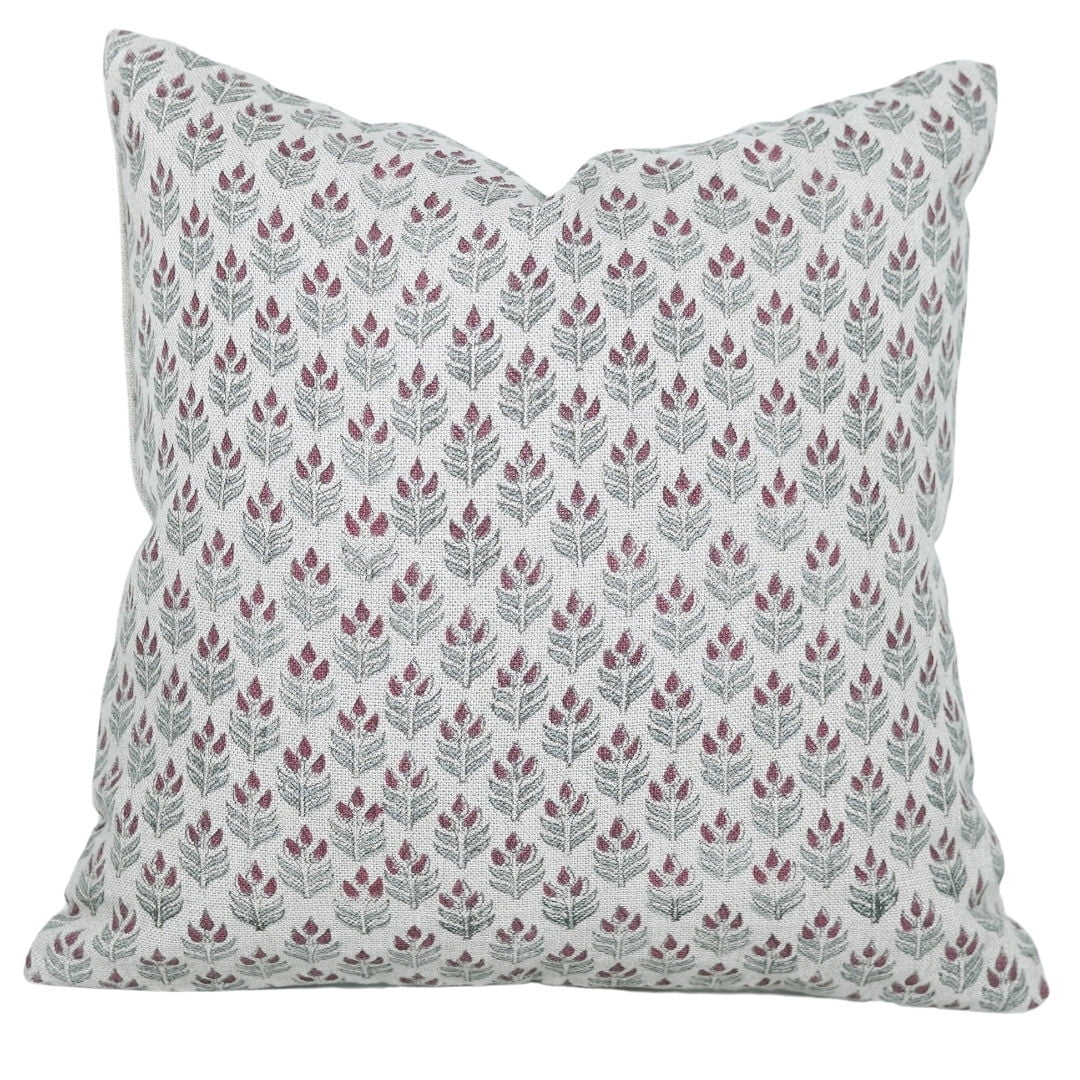 Fabdivine Block Print Throw Pillow Cover, 22x22 InchThick Linen ...