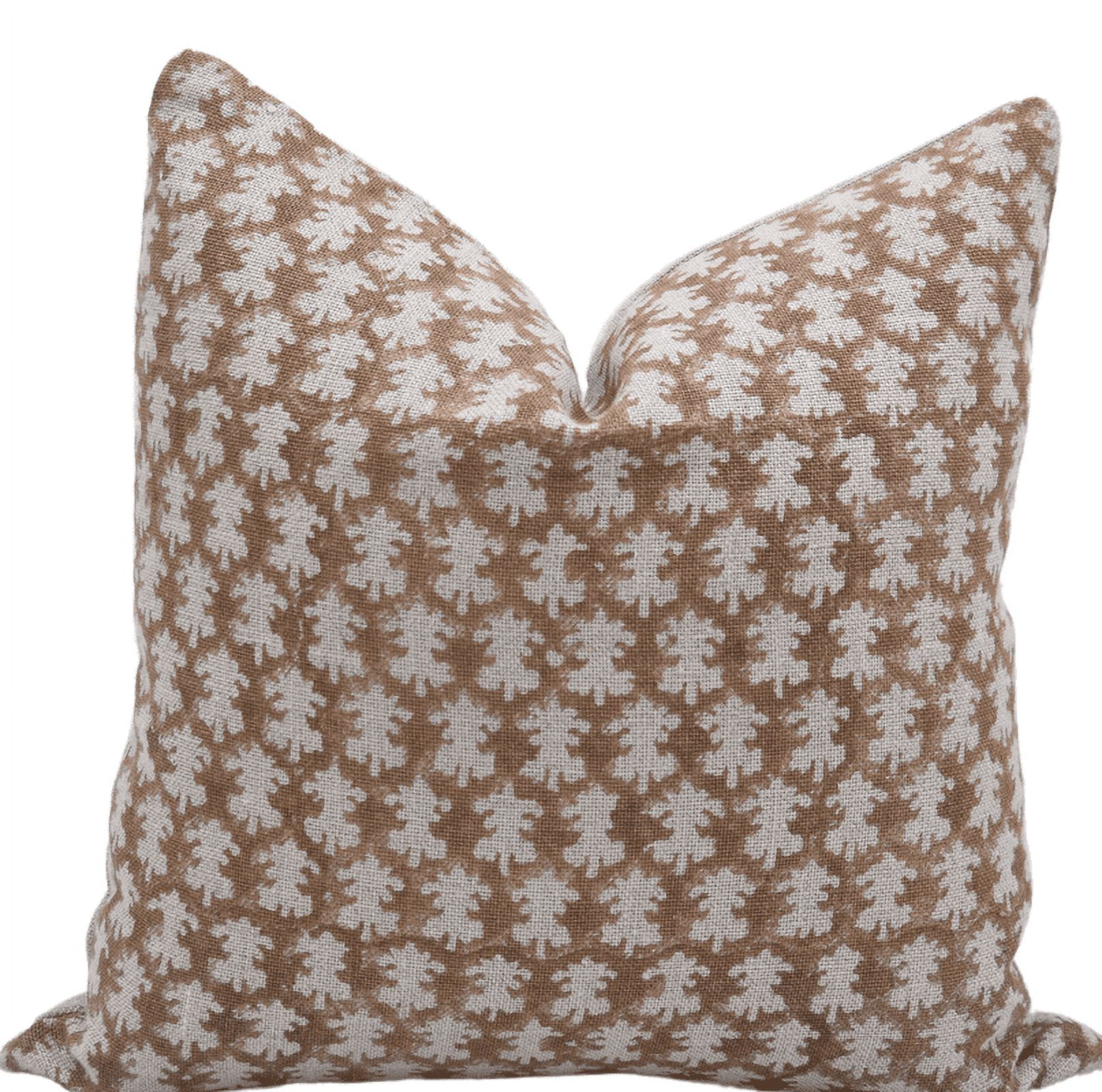 Fabdivine Block Print Throw Pillow Cover, 26x26 Inch Thick Linen ...