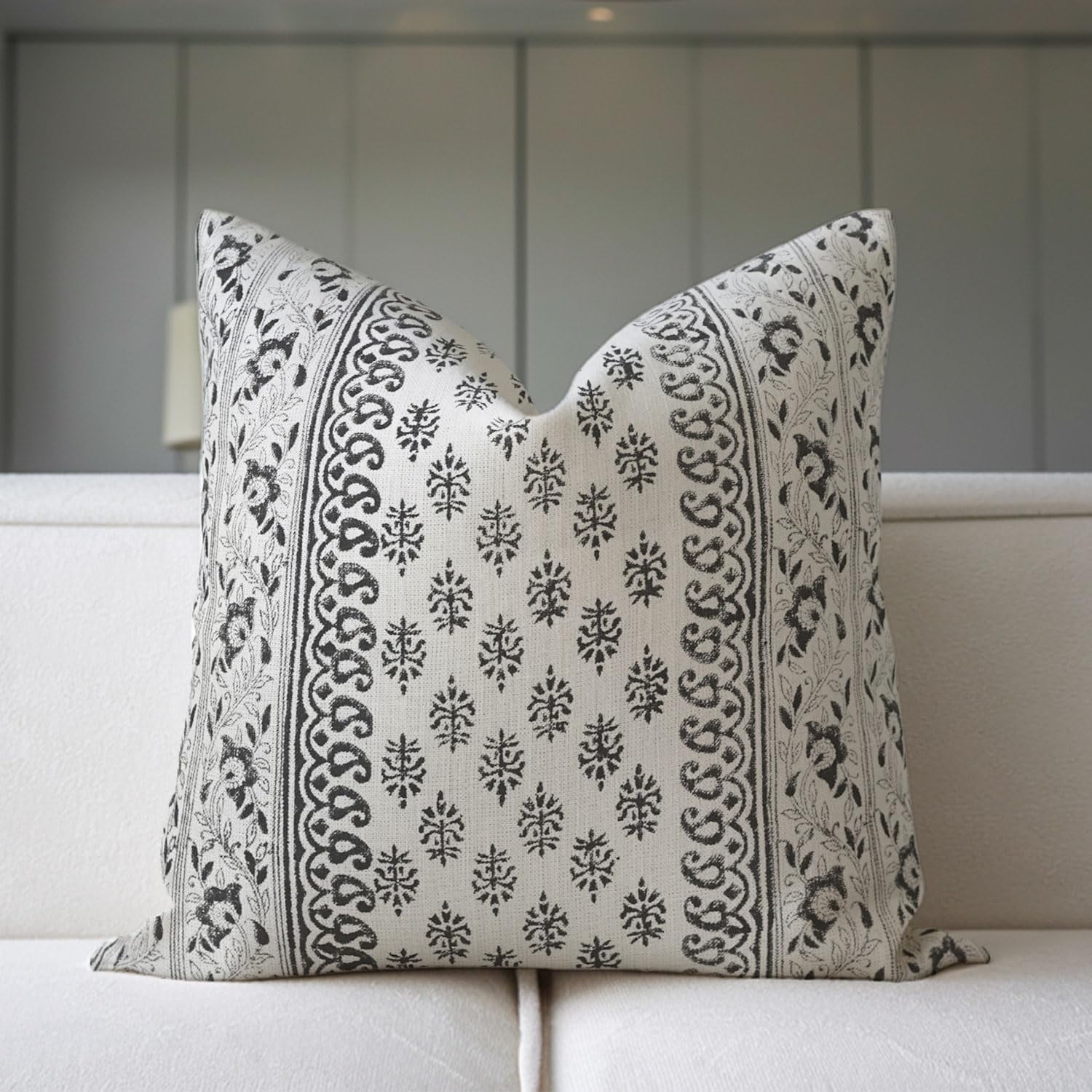 Fabdivine Hand Block Printed Off-White linen Pillow Covers for Home ...