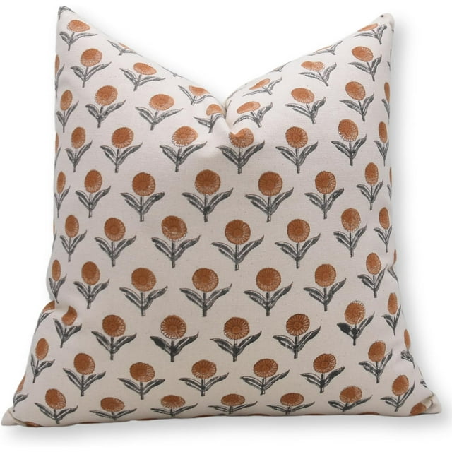 Fabdivine Handmade Duck Canvas Pillow Covers with Block Print, 14X14 ...
