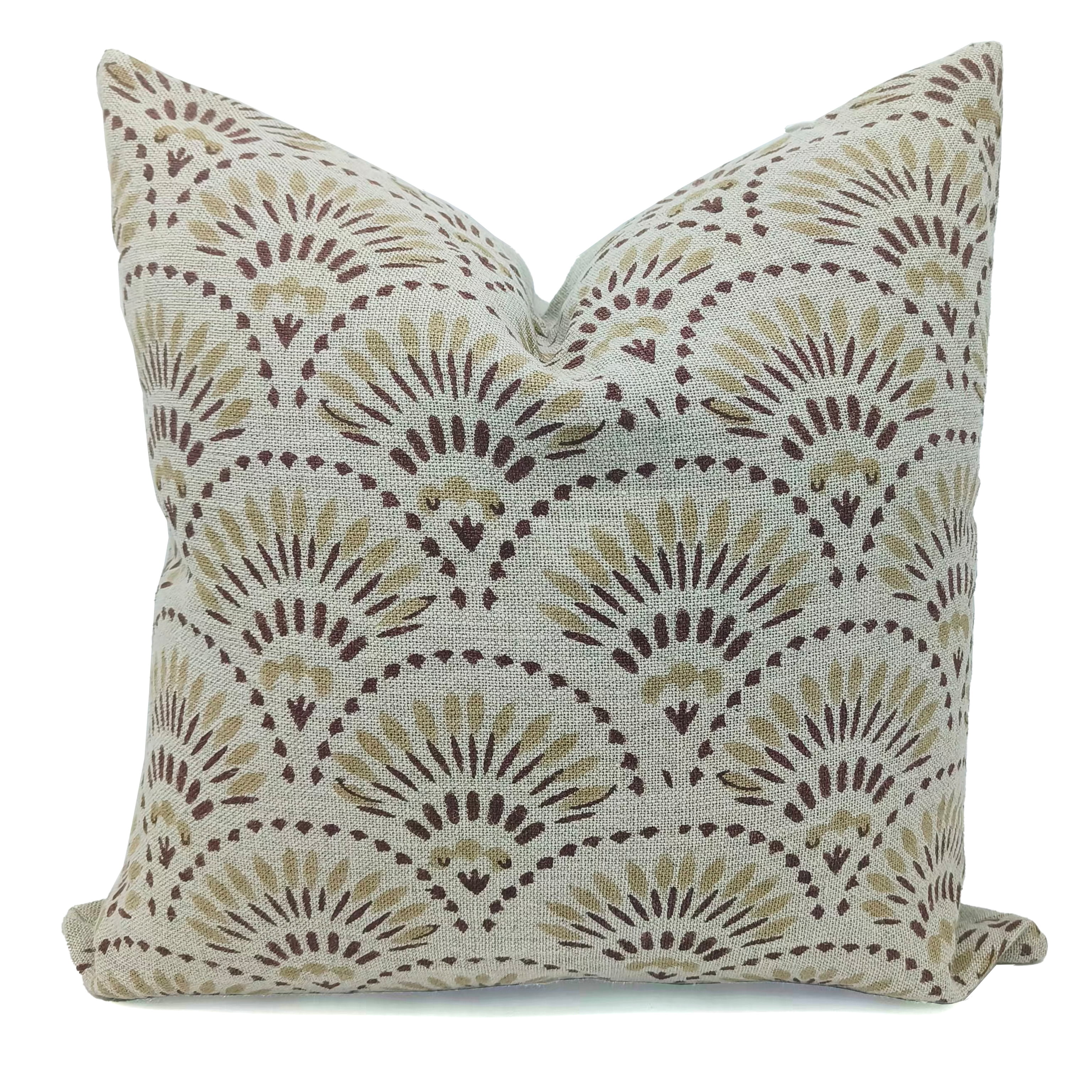 Fabdivine Thick Linen Hand Block Print Farmhouse Throw Cushion Cover ...