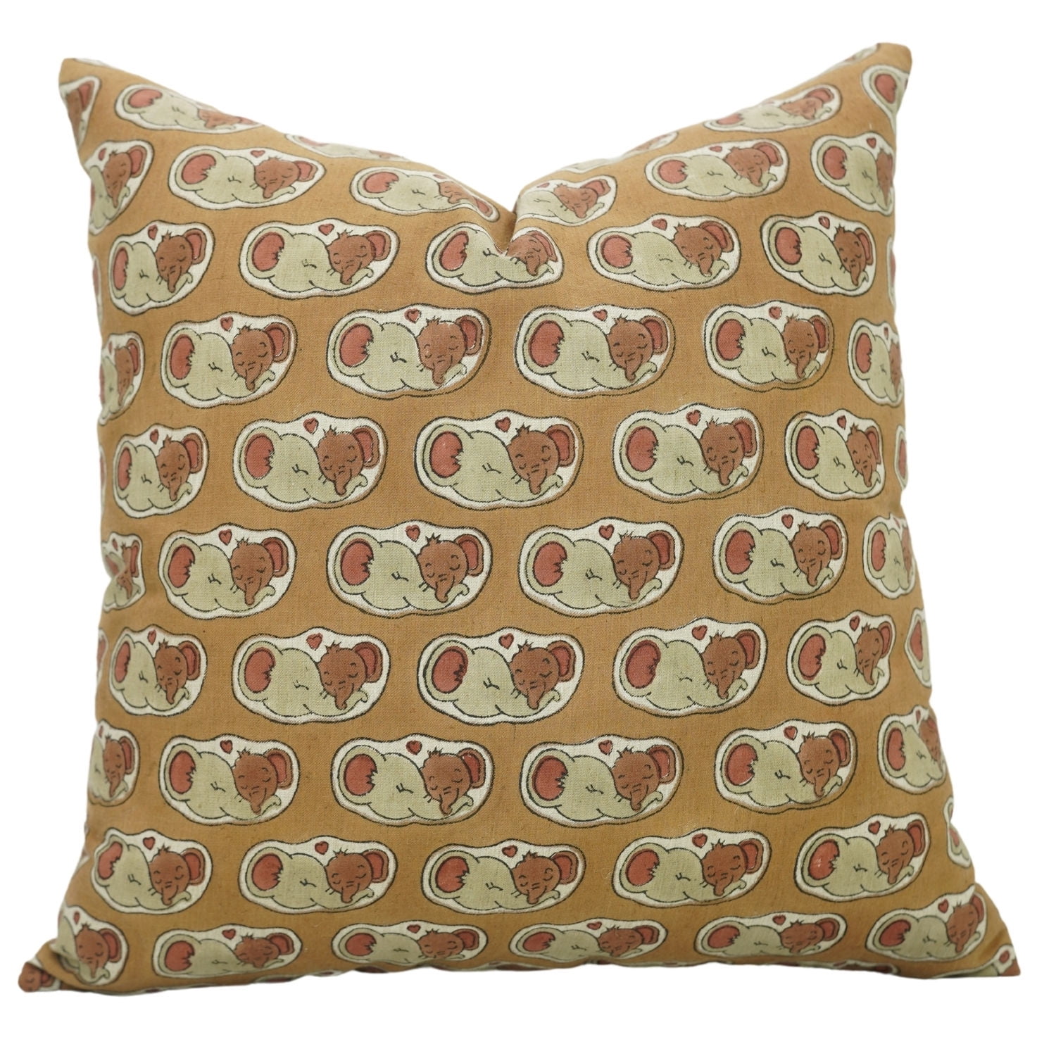 Fabdivine Timeless Block Print Designs , 14"X14", Linen Blend Pillow ...