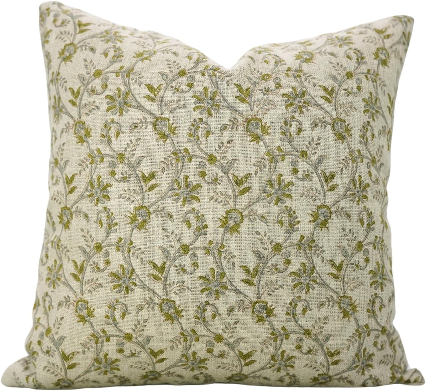 Fabdivine Timeless Block Print Designs , 14"X14", Thick Linen Pillow ...