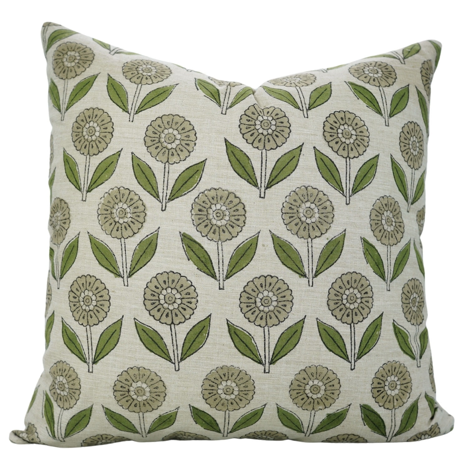 Fabdivine Timeless Block Print Designs , 24"X24", Linen Blend Pillow ...