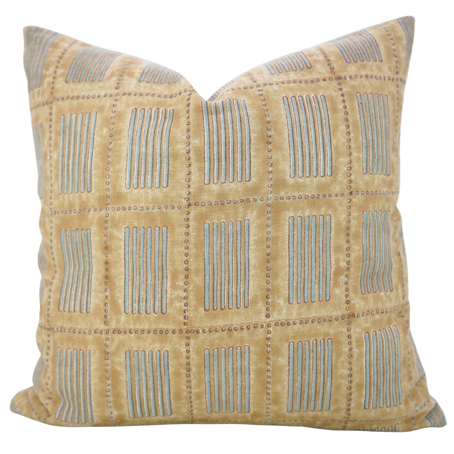 Fabdivine “Yug” Brown Block Print Linen Pillow – Handcrafted Indian ...