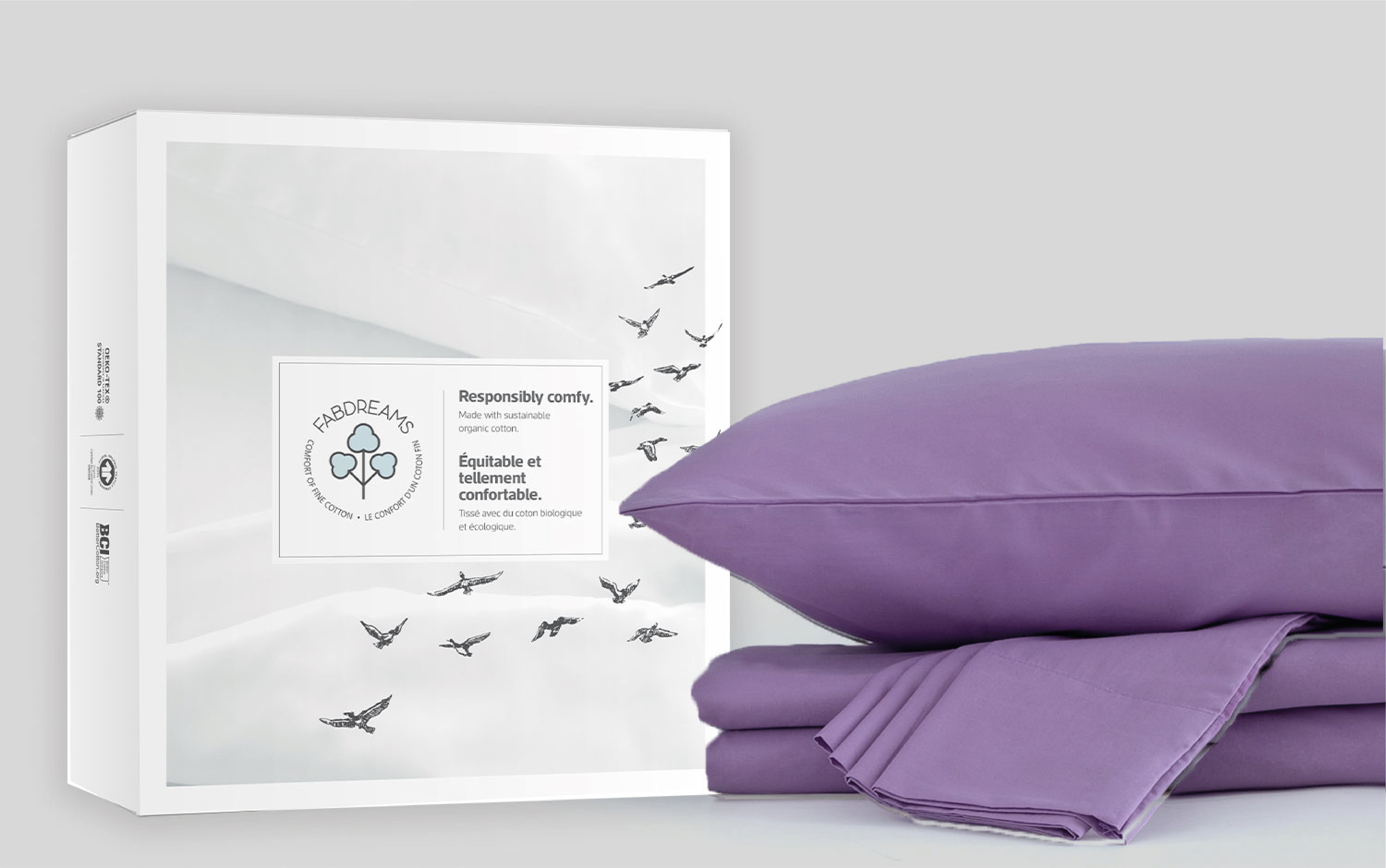 Fabdreams 100% Organic Cotton GOTS Certified 400 TC Sateen Queen Sheet ...