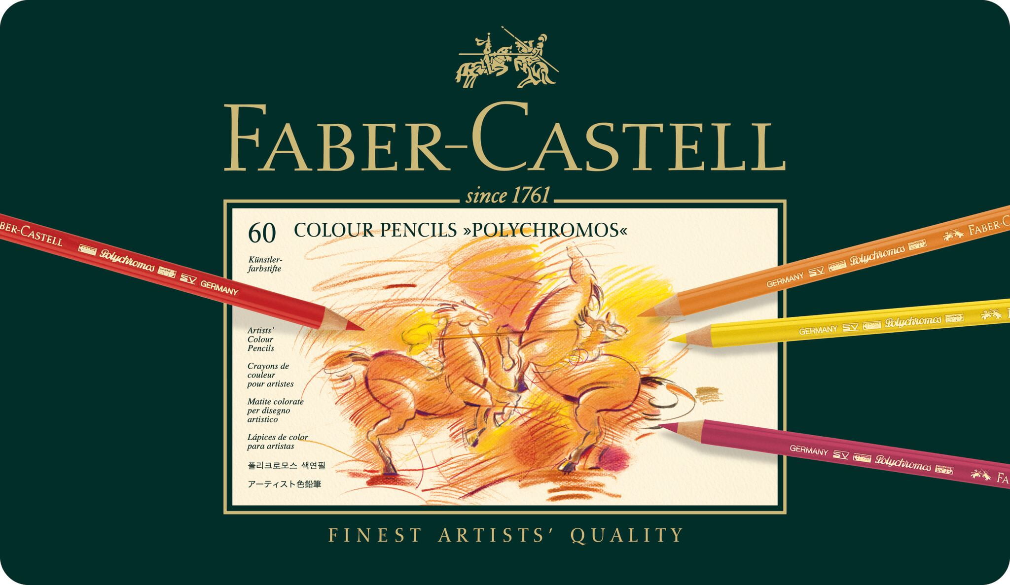Faber-Castell 60 Ct Polychromos Artists Color Pencil Tin - Walmart.com