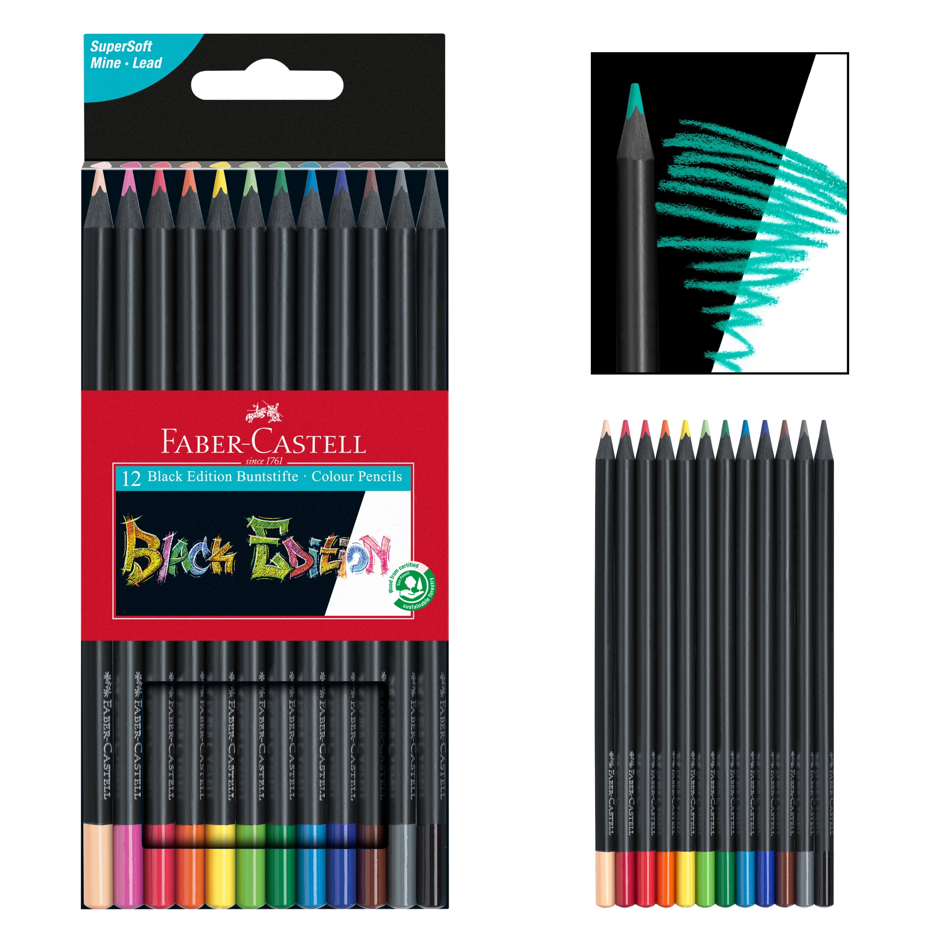 COLOR PENCILS BLACK EDITION 12CT BOX - Walmart.com