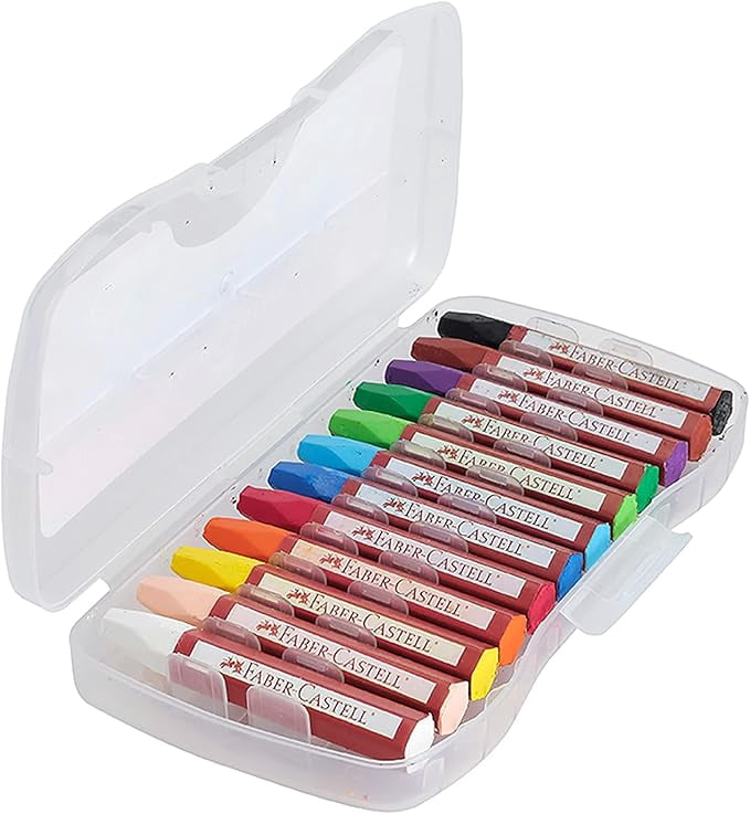 Faber-Castell Blendable Oil Pastels In Durable Storage Case- 12 Vibrant ...