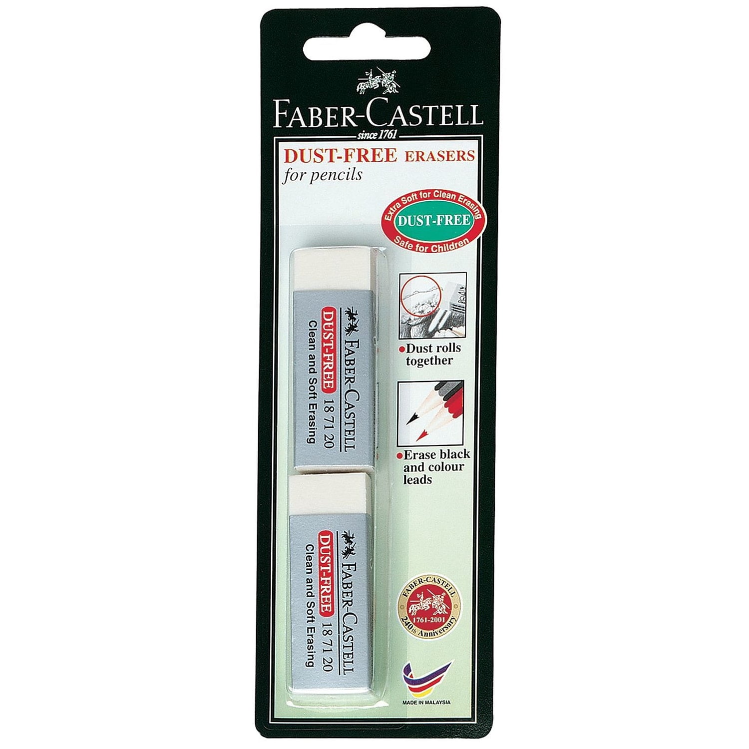 Faber-Castell Block Eraser White Dozen (87166-PK12) - Walmart.com
