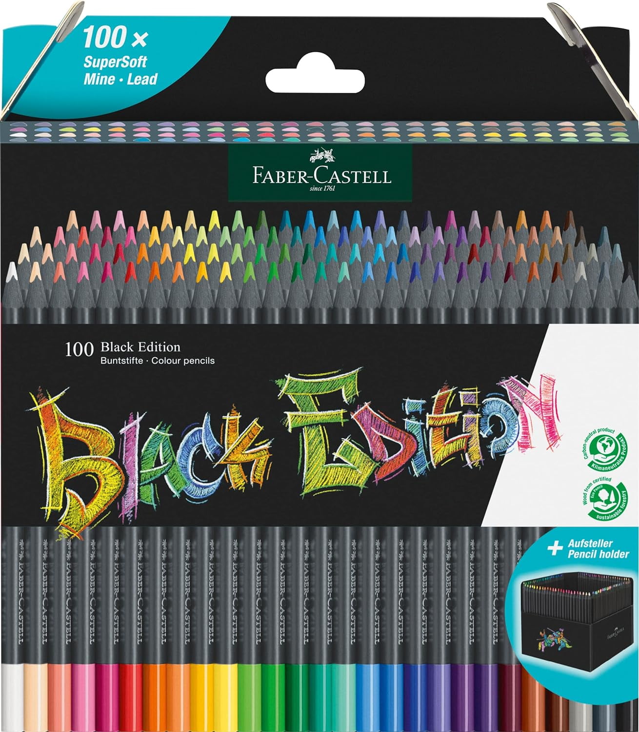 Faber-Castell Coloring Pencils - Black Edition - Cardboard Wallet of ...
