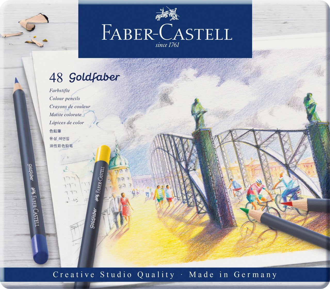 Faber-Castell Creative Studio Goldfaber Color Pencils - Tin of 48, 48 ...