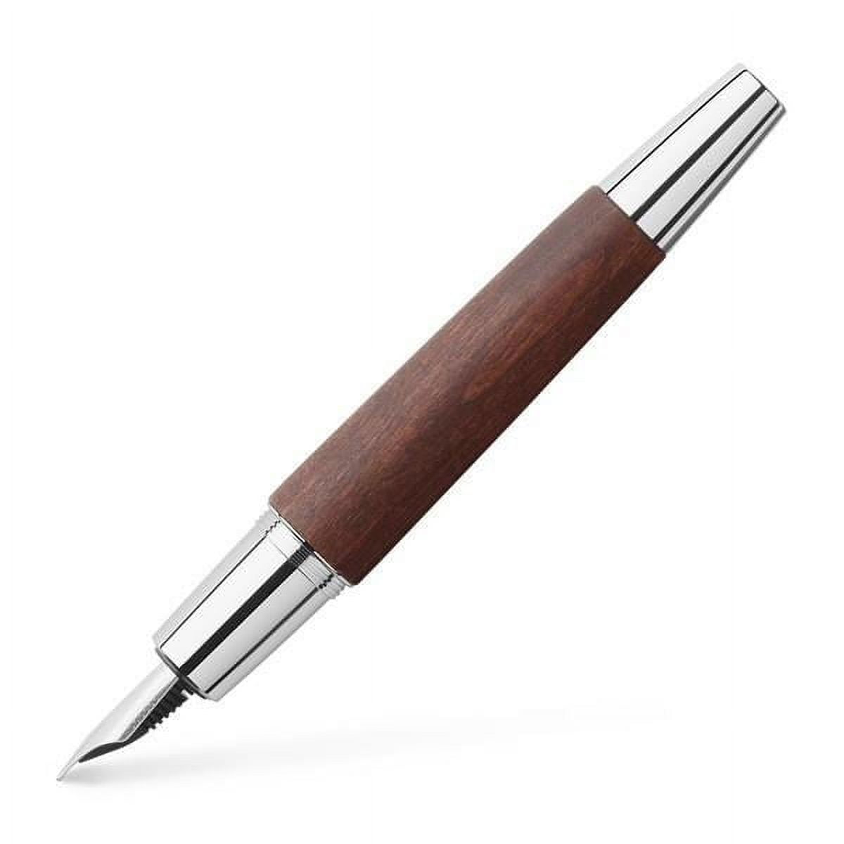 Faber-Castell Emotion Wood and Polished Chrome Dark Brown Fountain Pen ...