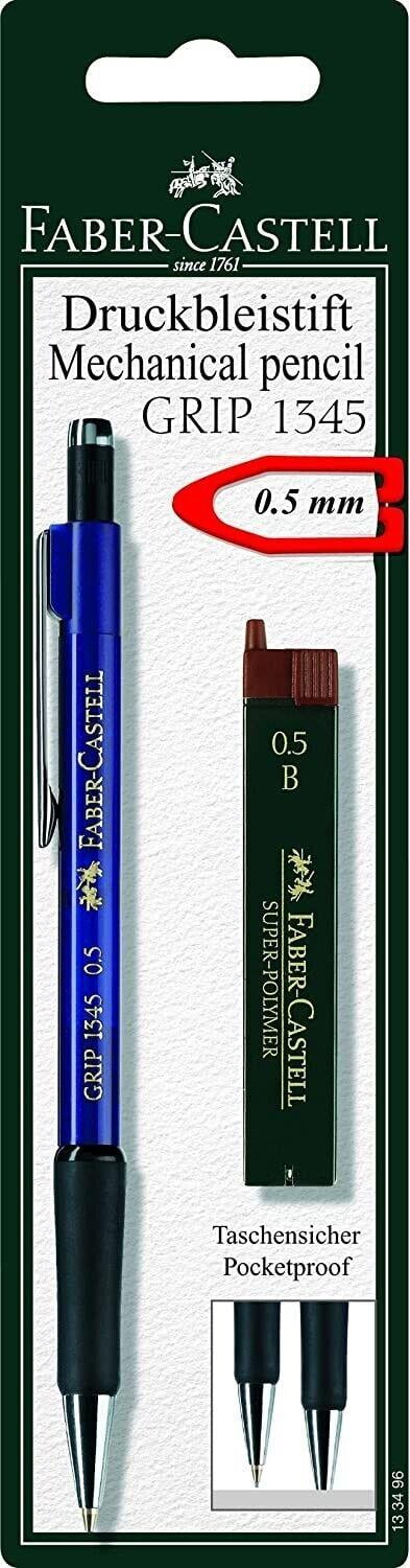 Faber-Castell Grip 1345 Mechanical Pencil + 0.5mm B Super-Polymer Leads ...