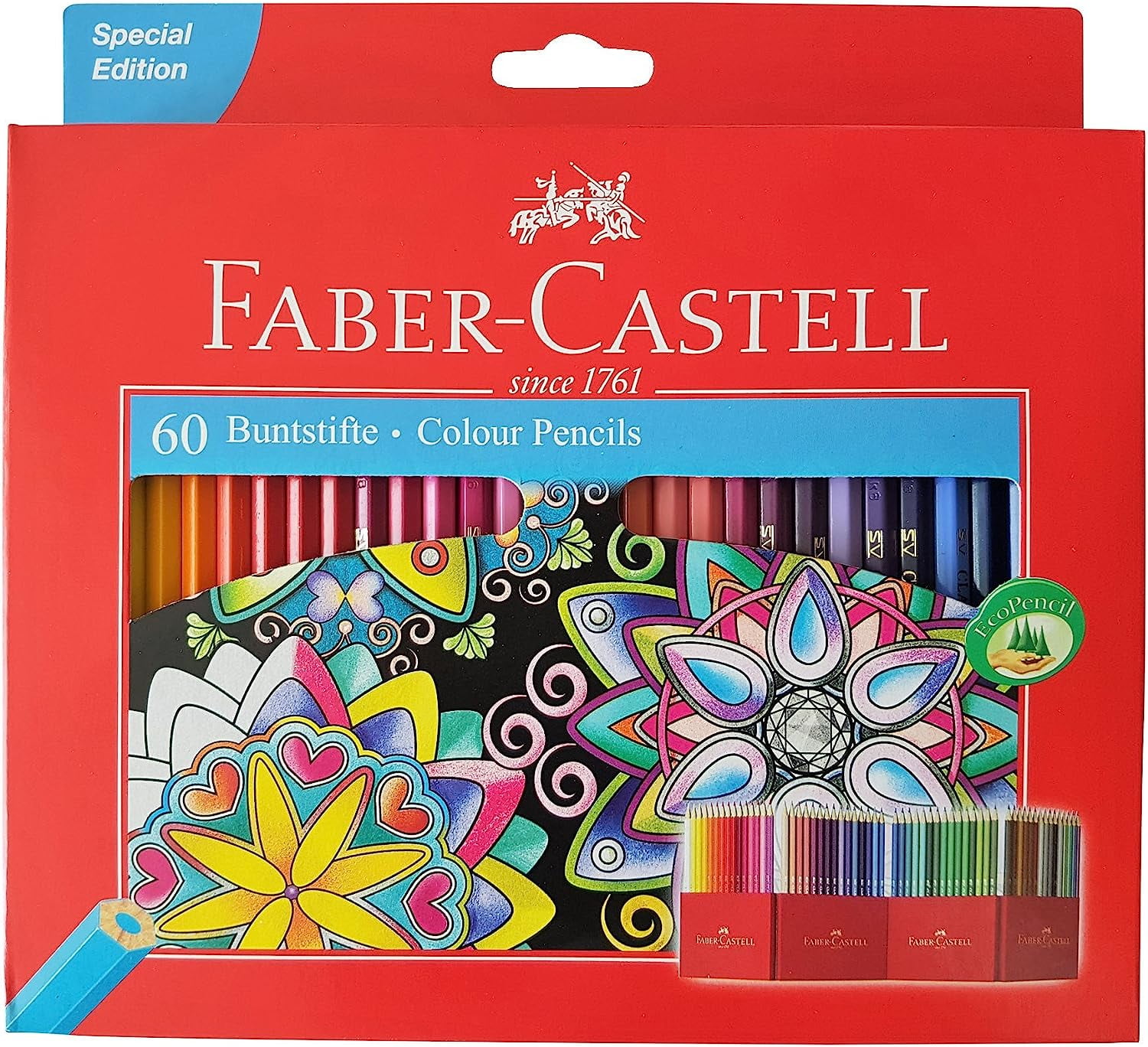 Faber-Castell, Hexagonal Coloring Pencils, Pack of 60, Multicolored ...