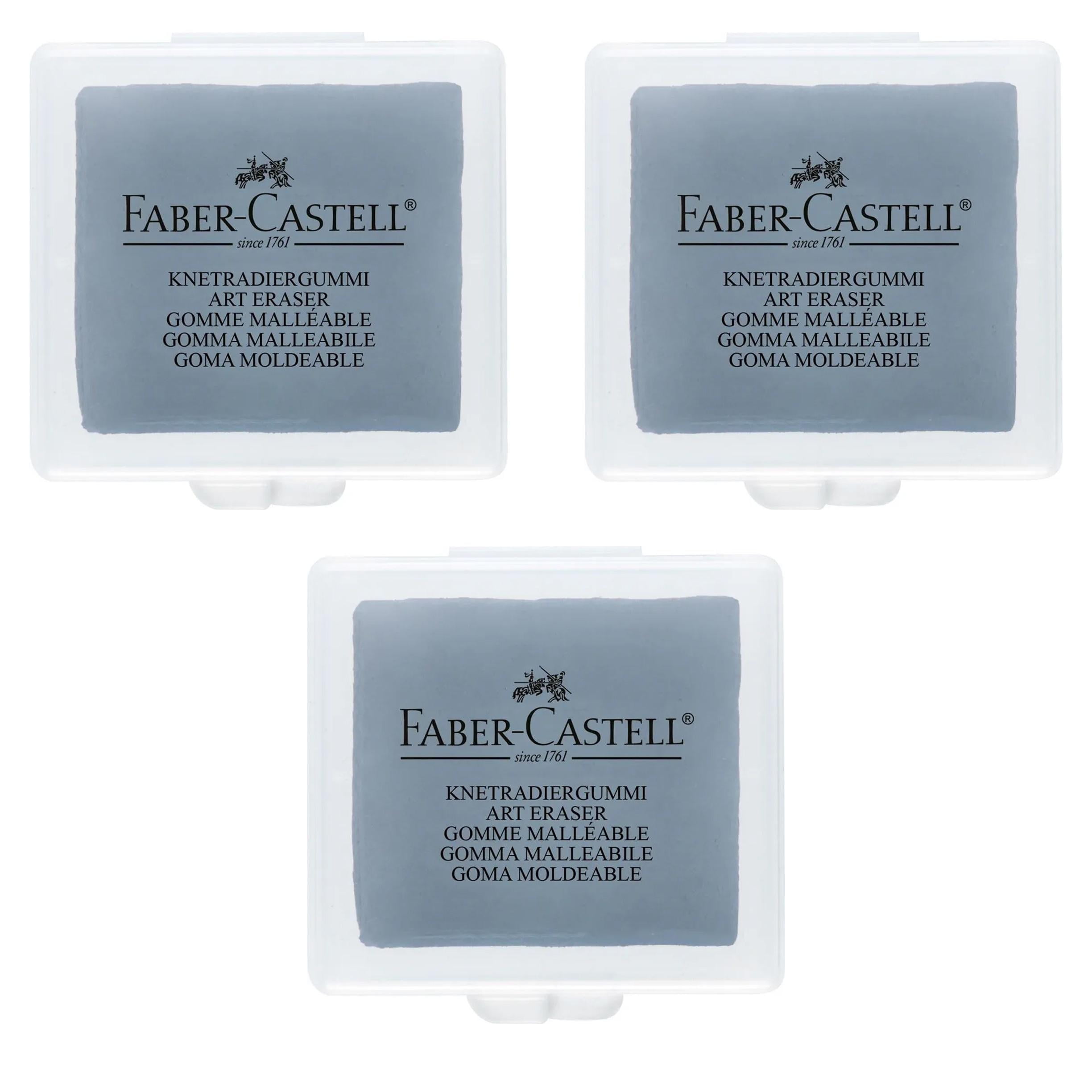 Faber-Castell Kneadable Artist's Putty Eraser Rubber - Gray- Pack of 3 ...