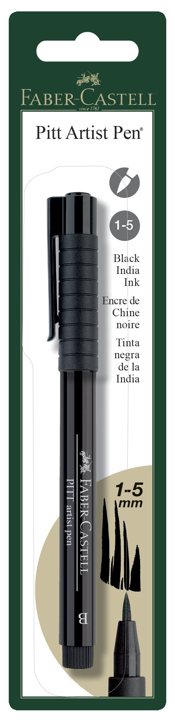 Faber-Castell PITT Artist Brush Pen, Black, Carded Packaging - Walmart.com