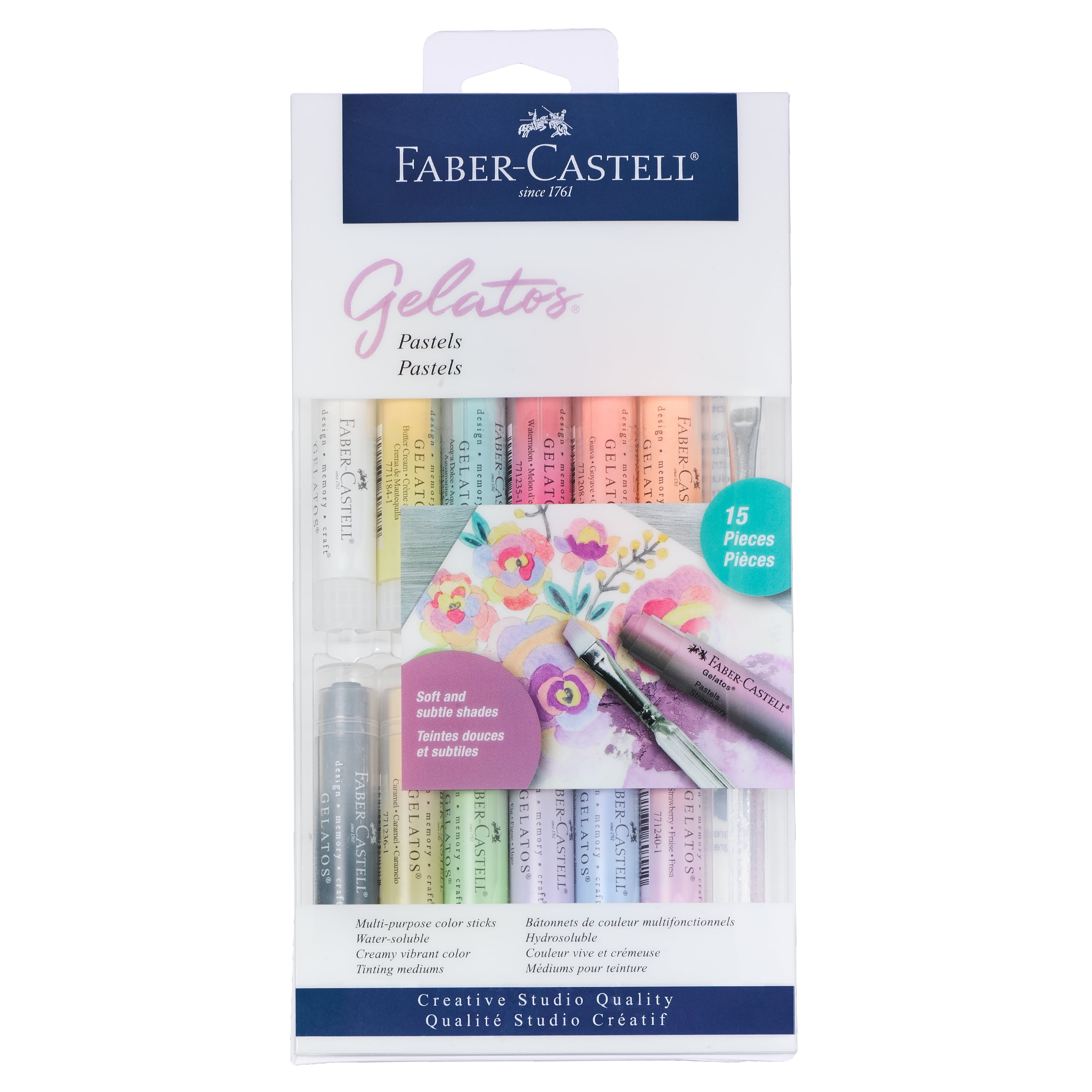 Faber-Castell Gelatos Pastels Color Set, 15 Pastel Colors - Multi ...